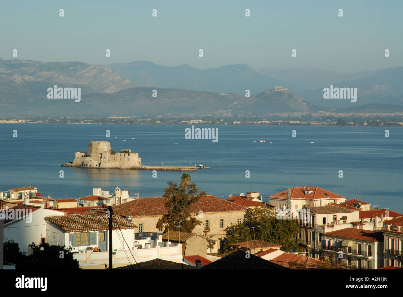 Roofs of Nafplio, Bay of Argos, Greece Stock Photo - Alamy