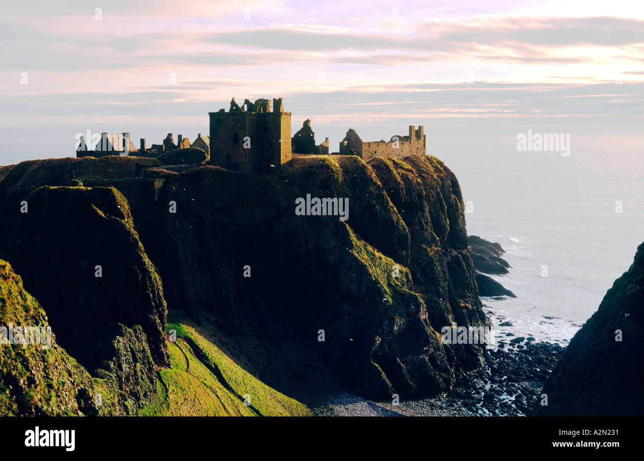 Dunnottar Castle, ancient promontory fort site on the North Sea Coast ...