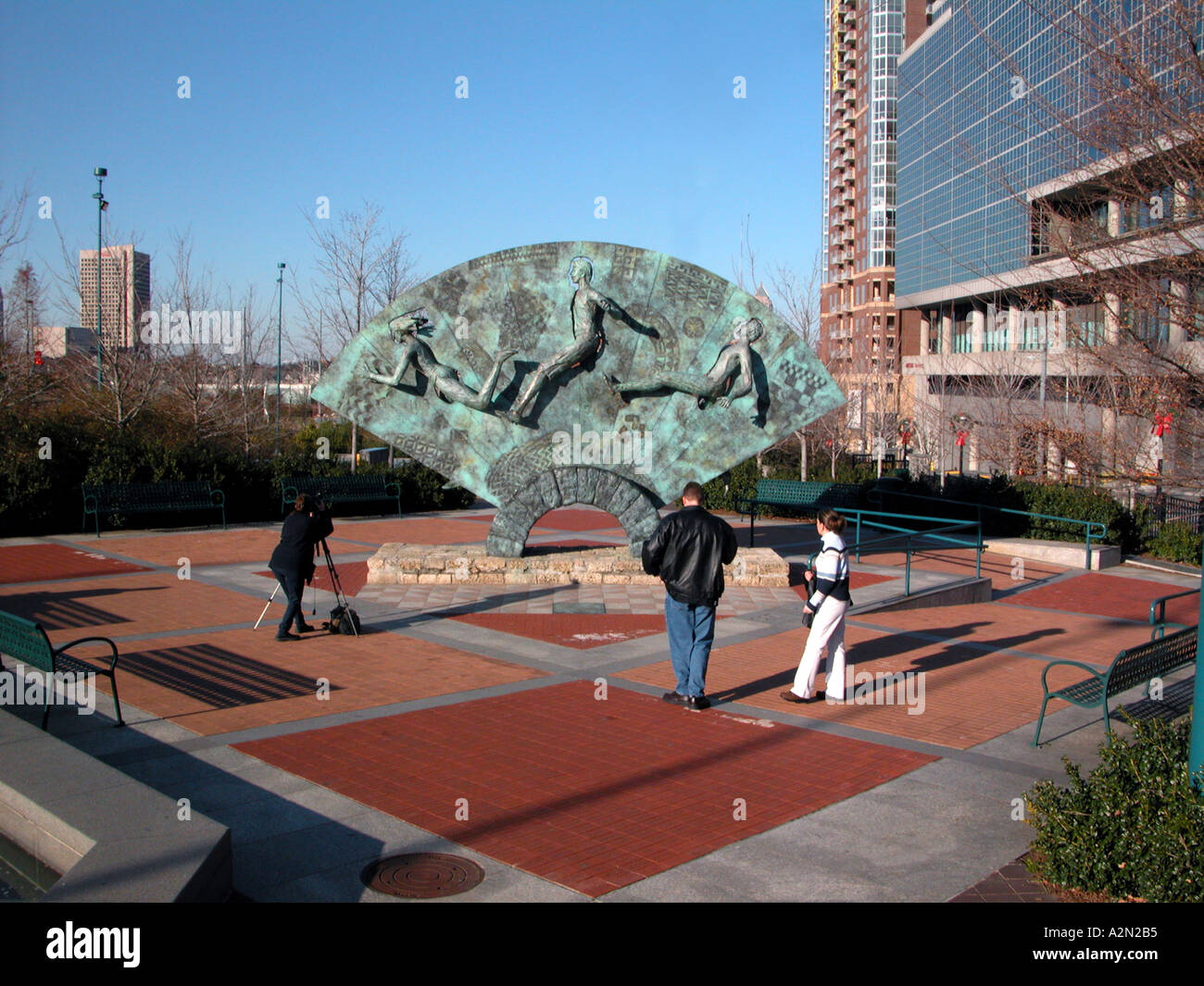 Quilt of Origins statue in Atlanta's Olympic Centennial Park in ...