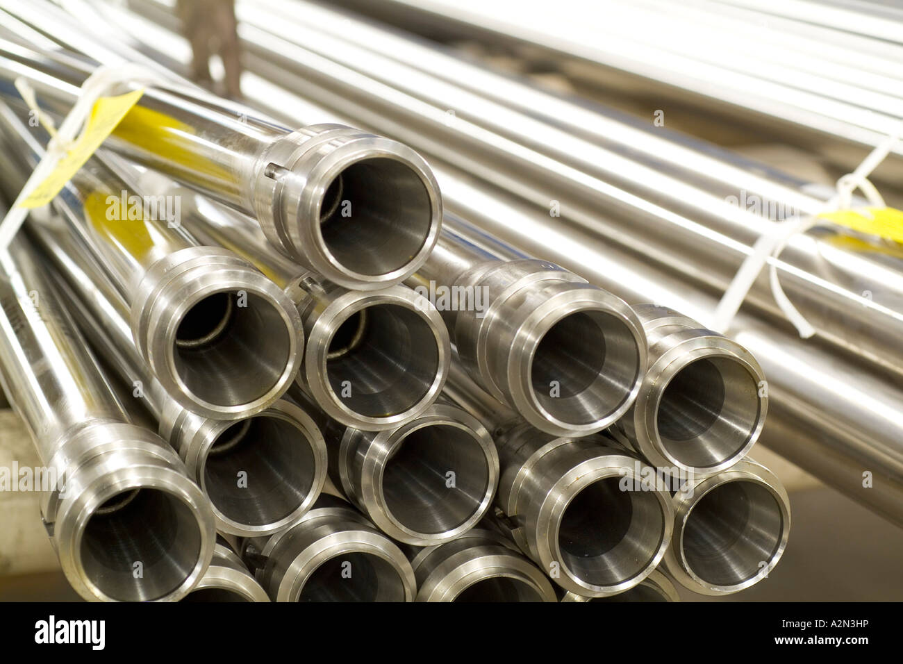 Close-up of steel pipes, Germany, Europe Stock Photo - Alamy