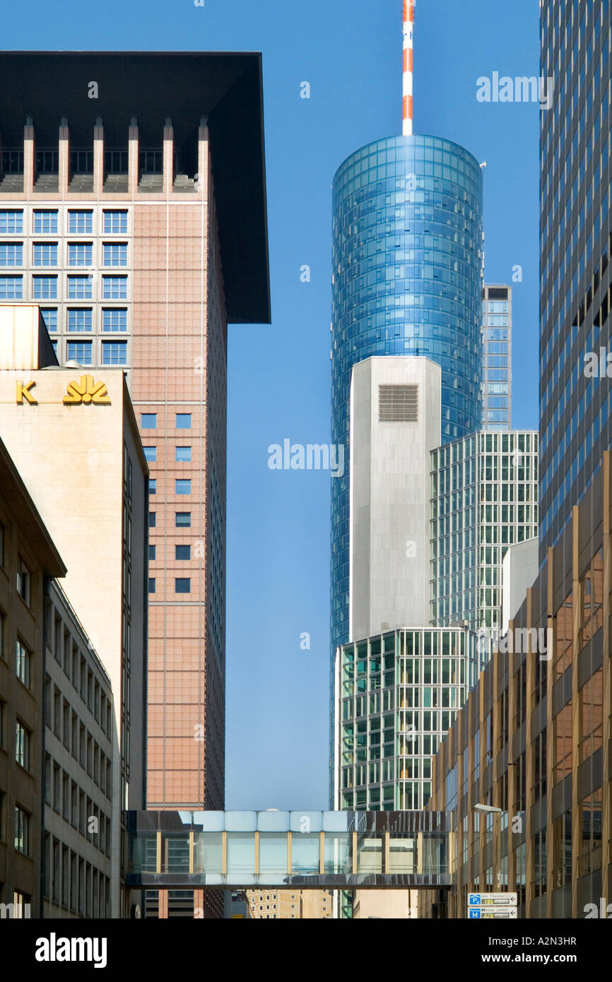 Office buildings in city, Helaba Tower, Frankfurt, Hesse, Germany Stock ...