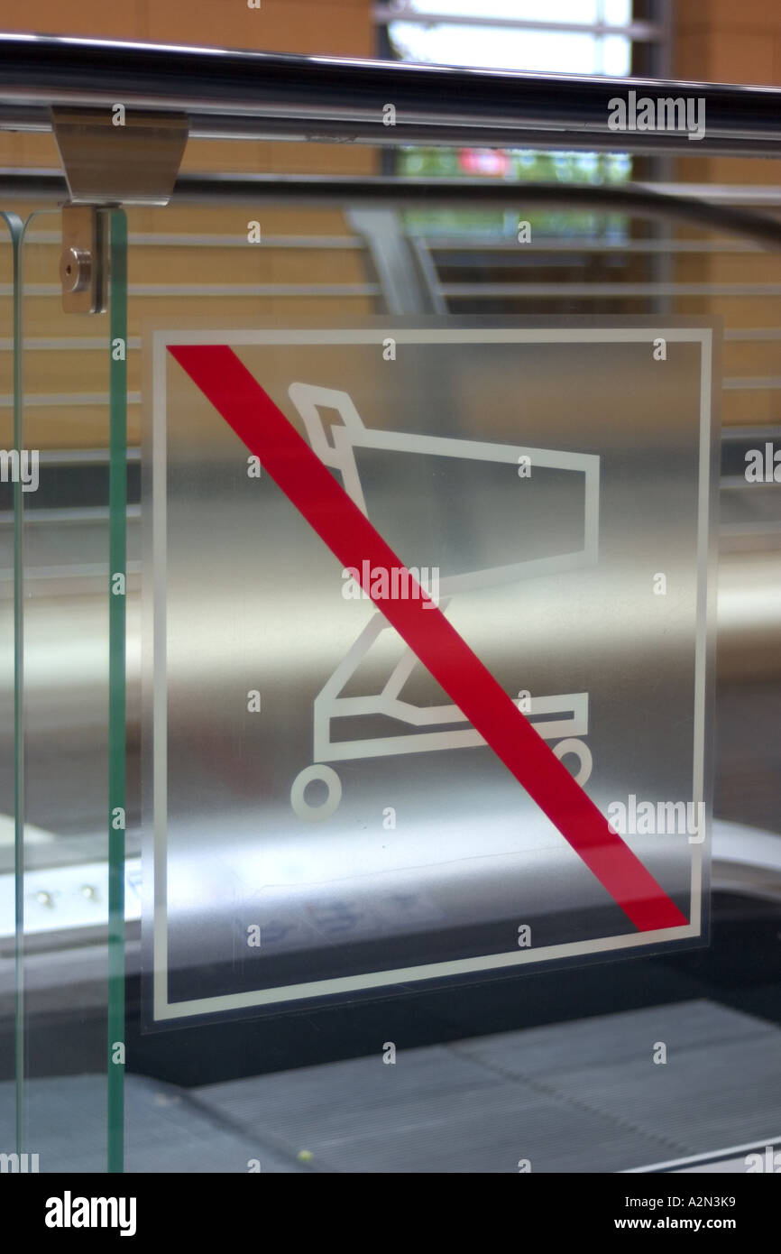 sign at the escalator Stock Photo - Alamy