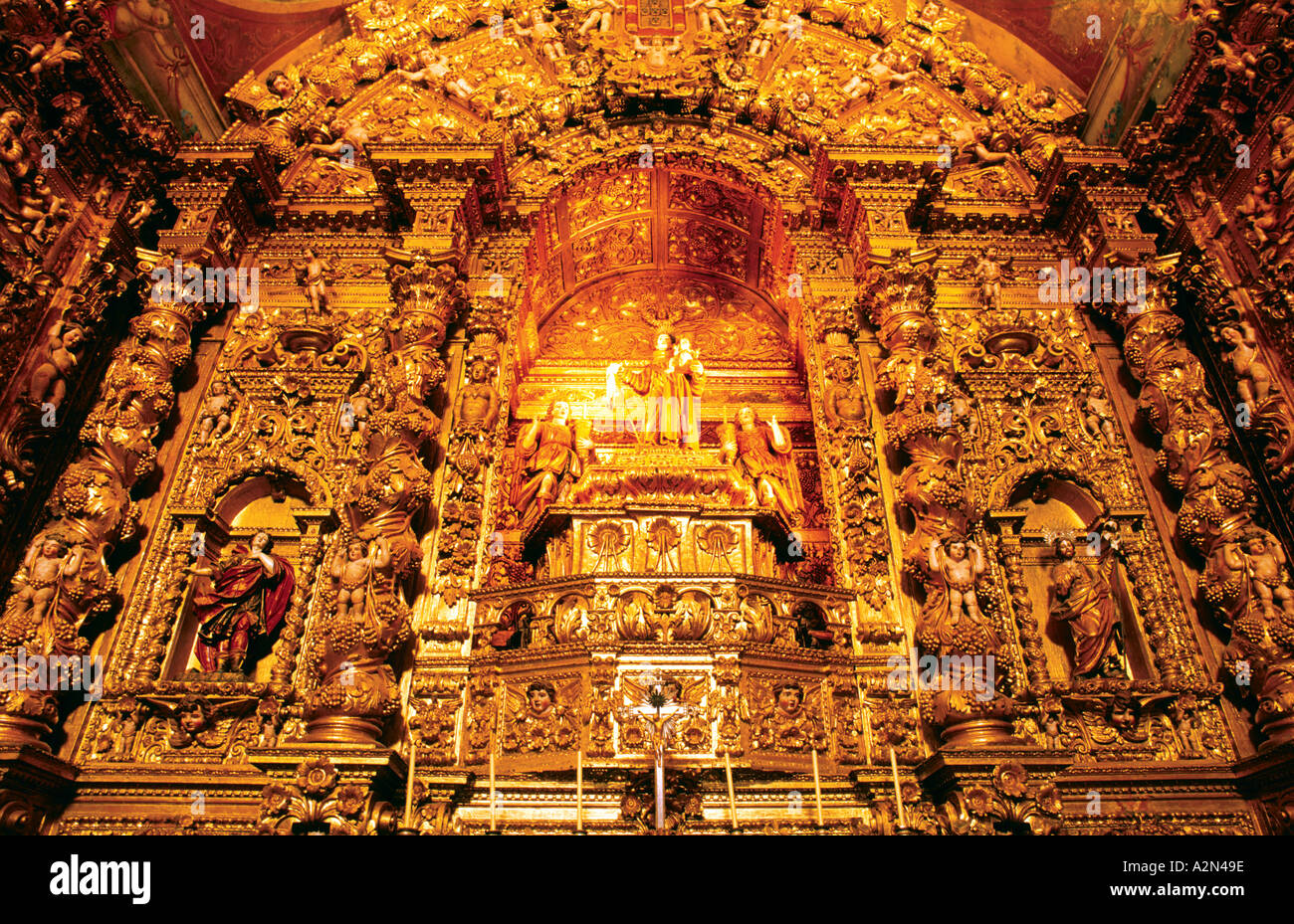 Golden altar of the Church Igreja de Santo Antonio Lagos Algarve ...