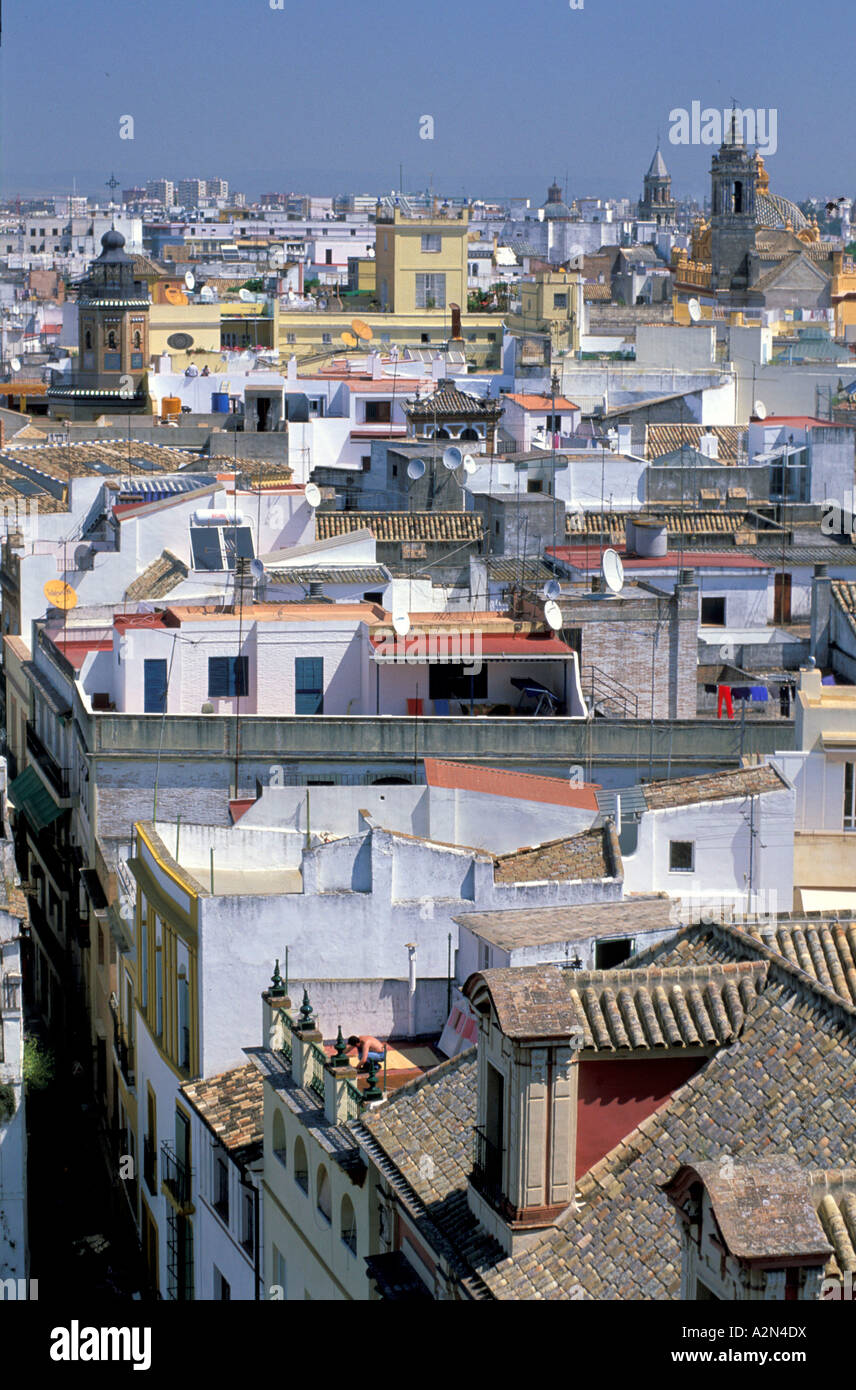 Aerial view of houses in town, Andalusia, Spain Stock Photo - Alamy