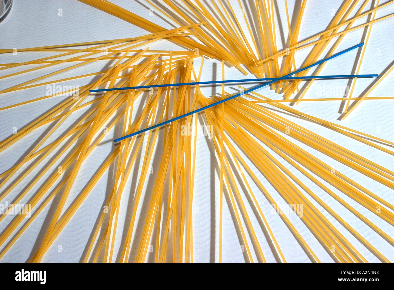 Spaghetti with blue colouring Stock Photo - Alamy