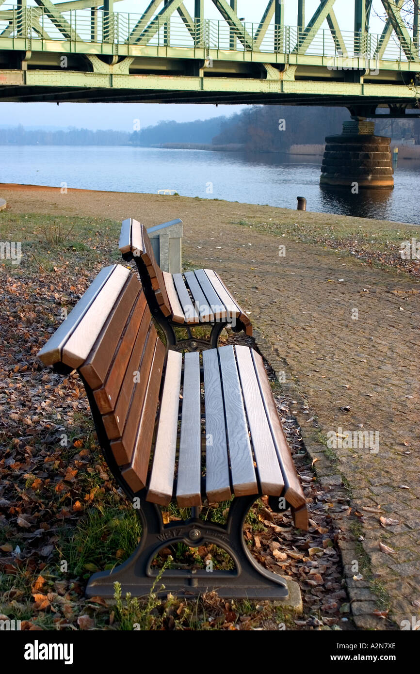 benches at the Glienicker bridge; Germany Stock Photo - Alamy