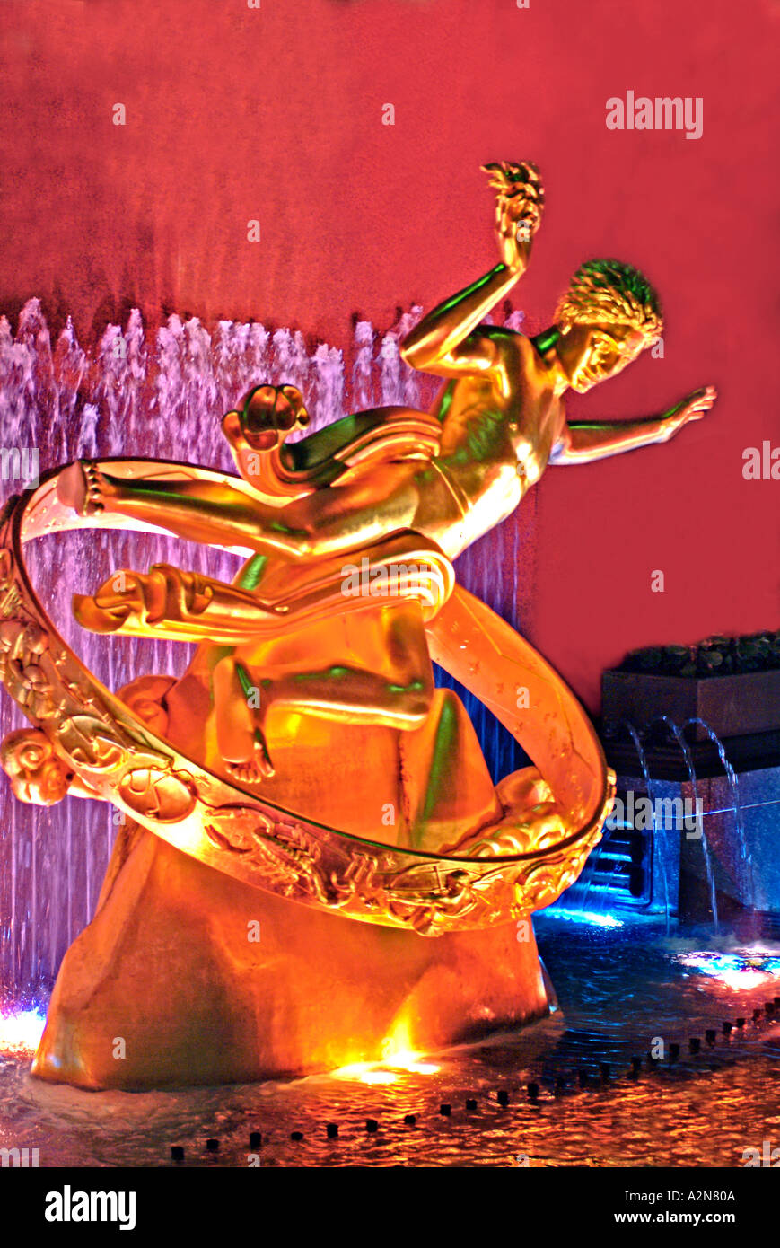 Rockefeller Plaza New York Manhattan and the Statue of Prometheus the ...