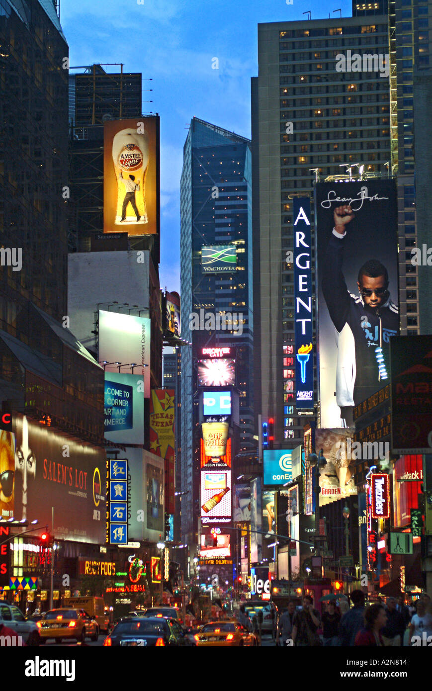 Seventh Avenue Times Square at night New York USA Stock Photo - Alamy