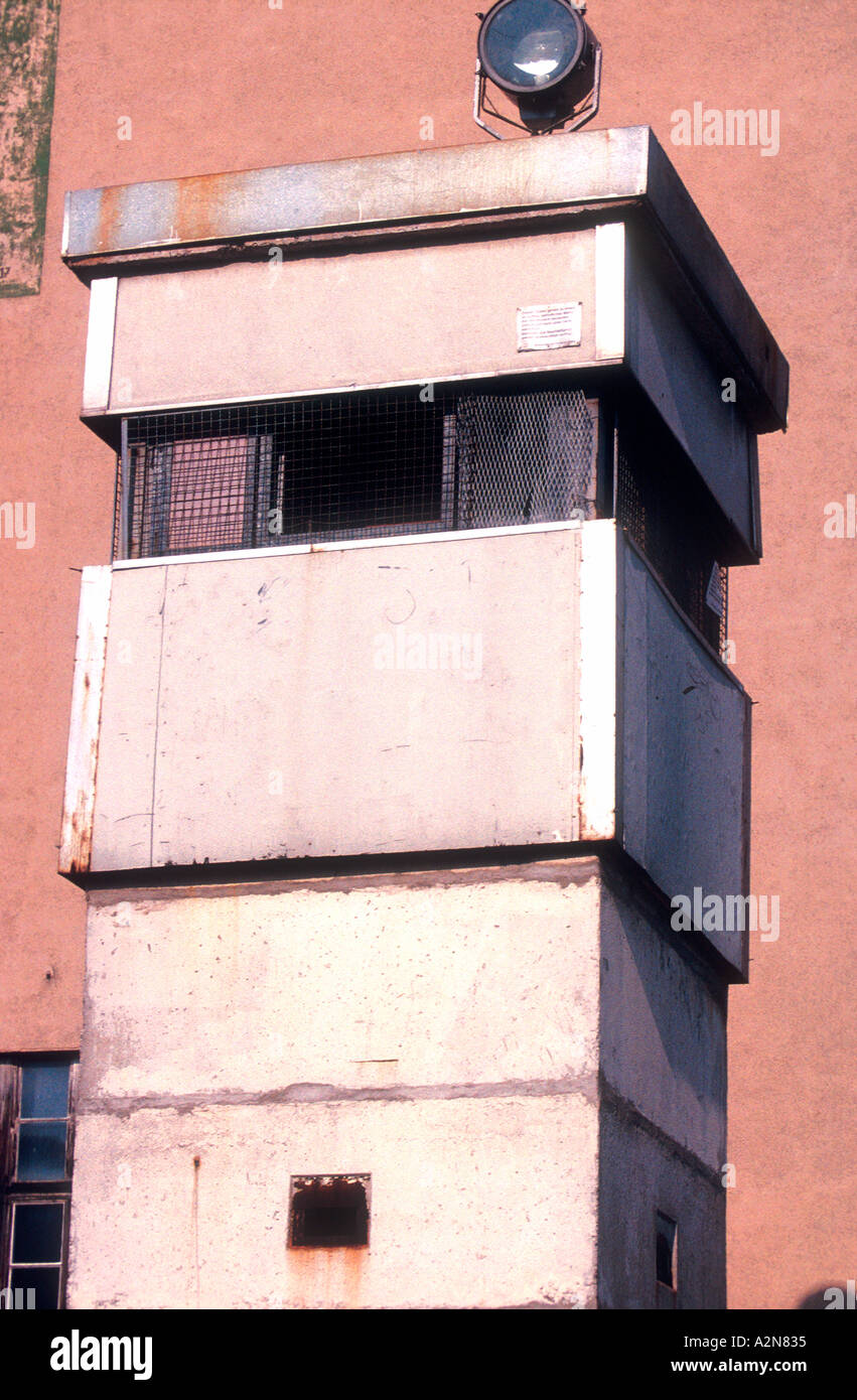 Watch tower at Checkpoint Charlie the most well-known crossing point in ...