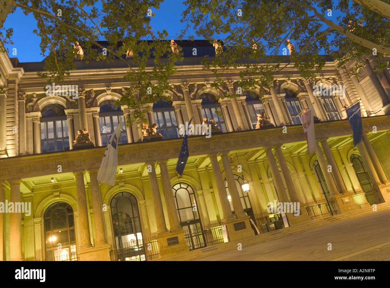 Facade of building, Frankfurt Stock Exchange, Frankfurt, Hesse, Germany ...