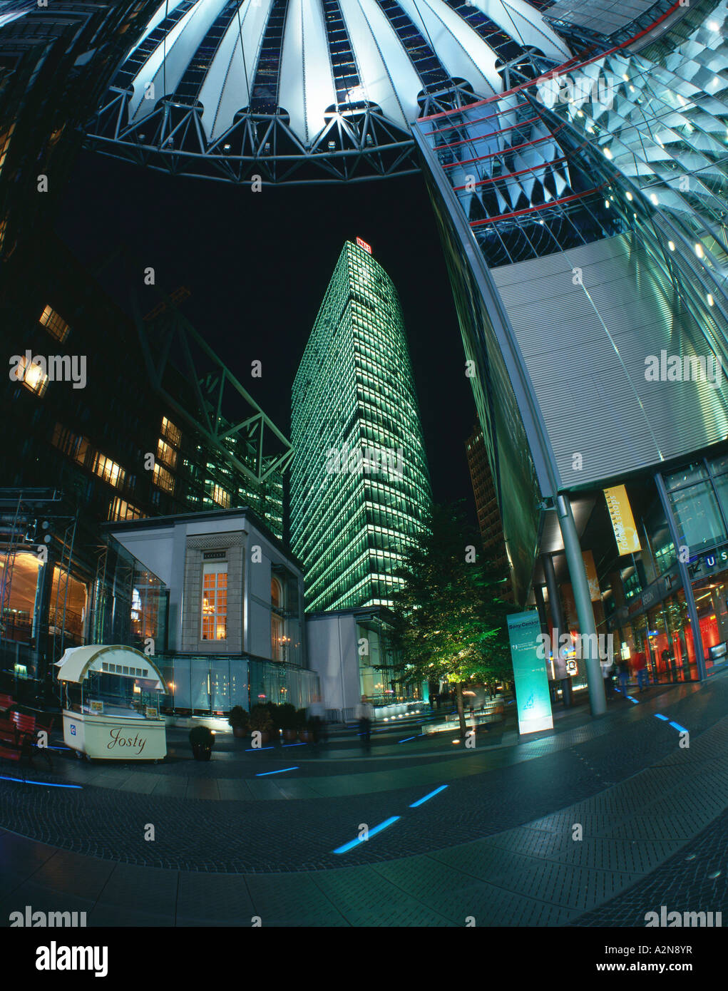 Sony center illuminated at night, Potsdamer Platz, Berlin, Germany ...