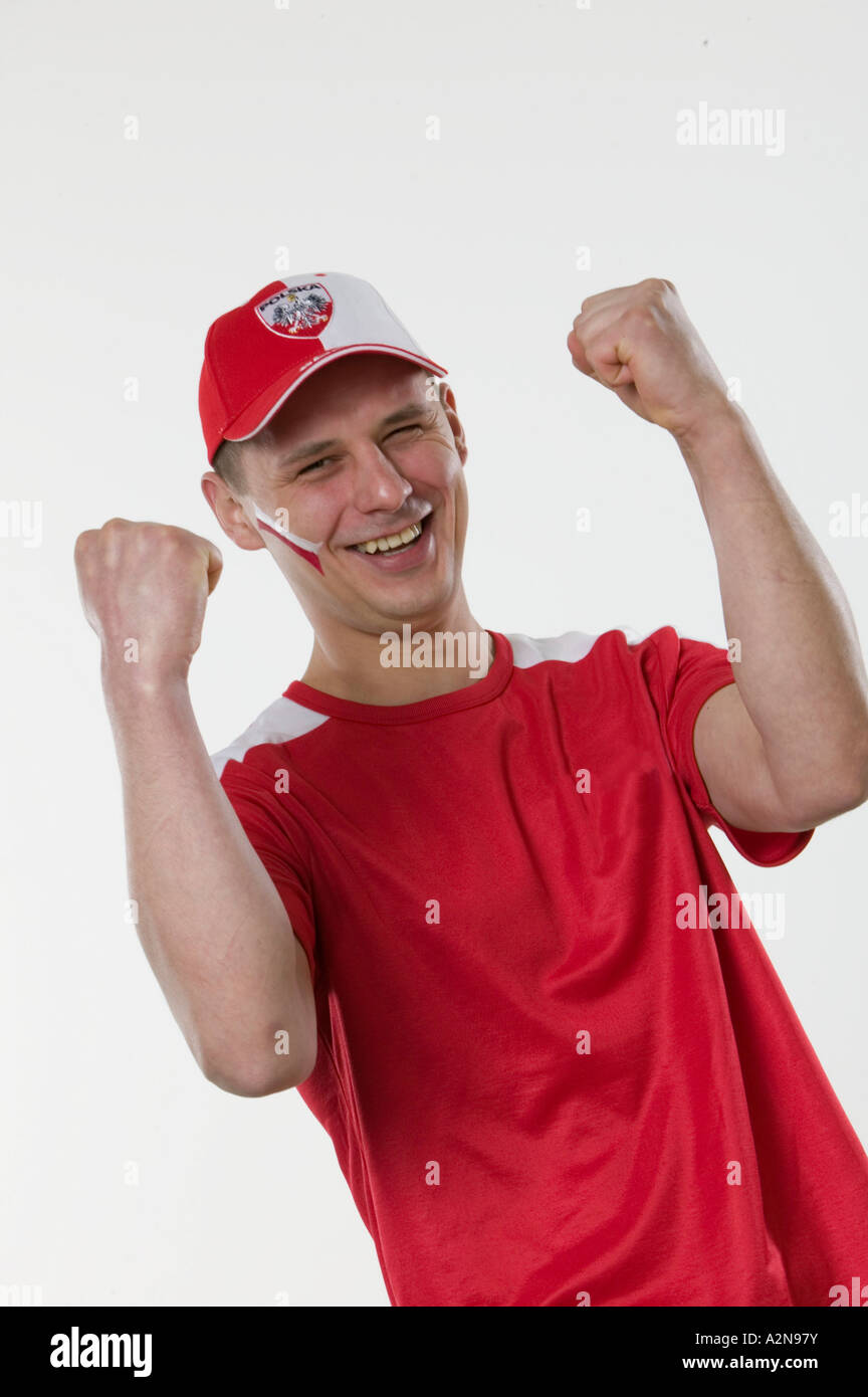 Portrait of man cheering Stock Photo - Alamy