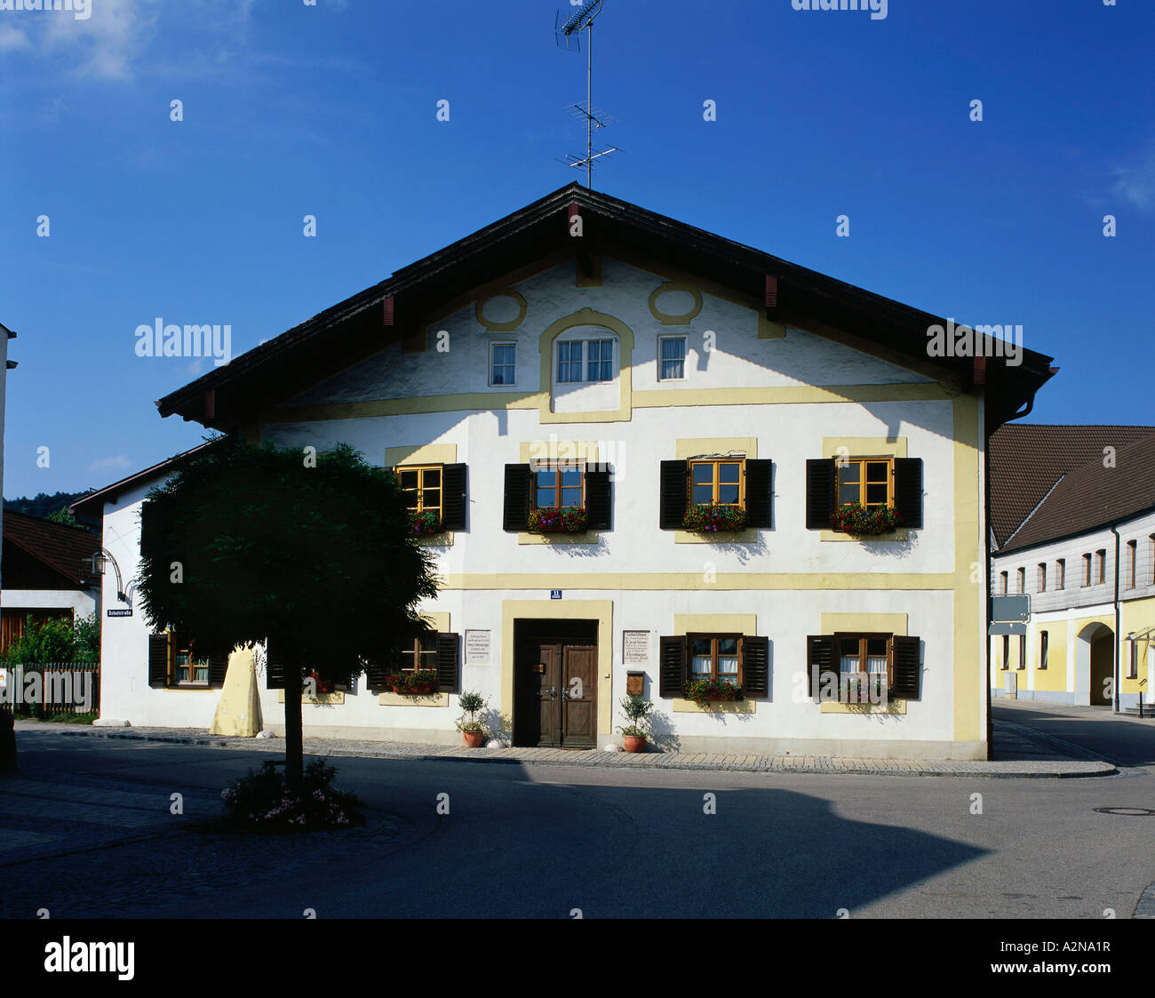 Facade of building, Marktl, Bavaria, Germany Stock Photo - Alamy