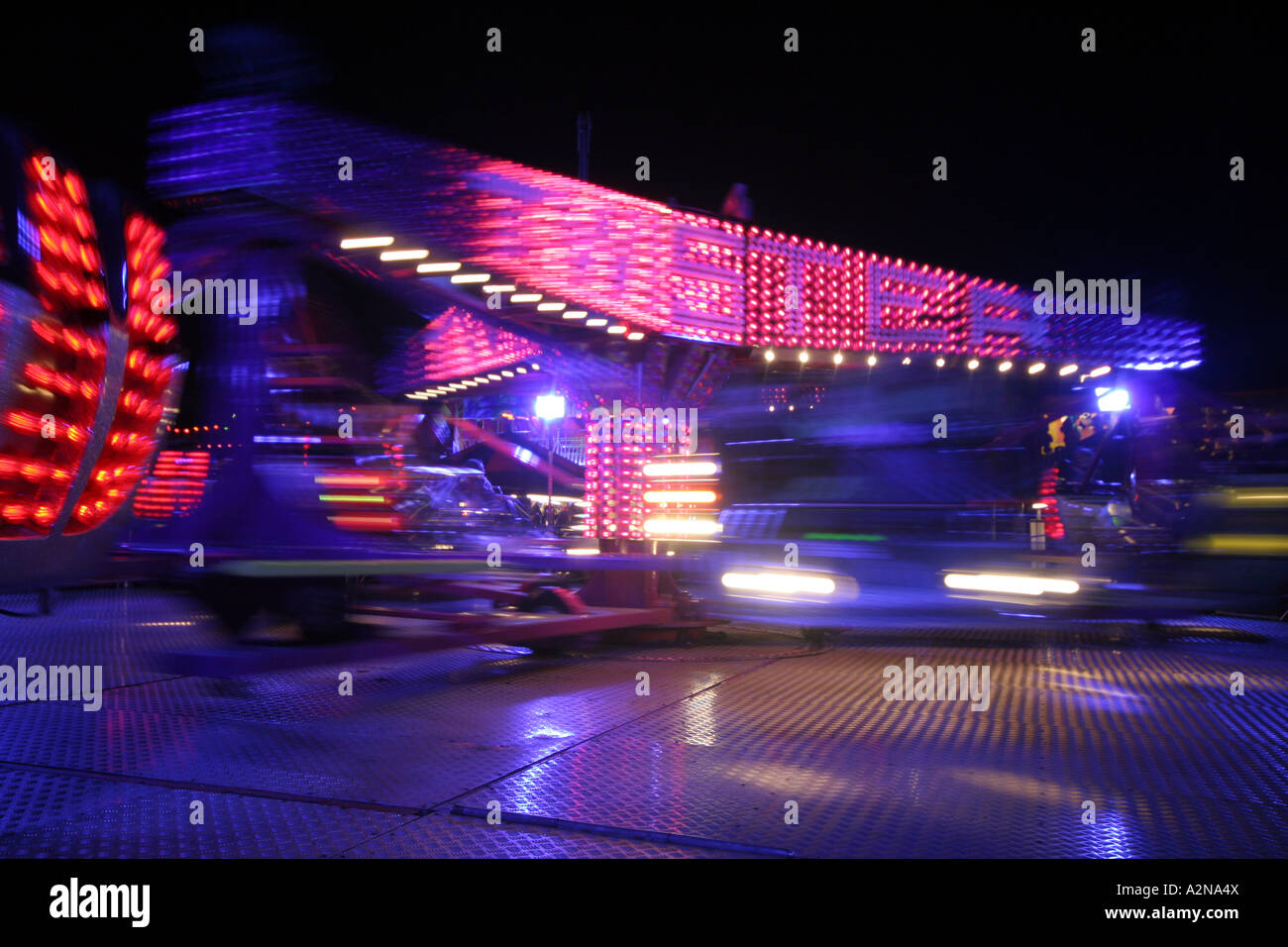 Exciting arcade games at night Stock Photo - Alamy
