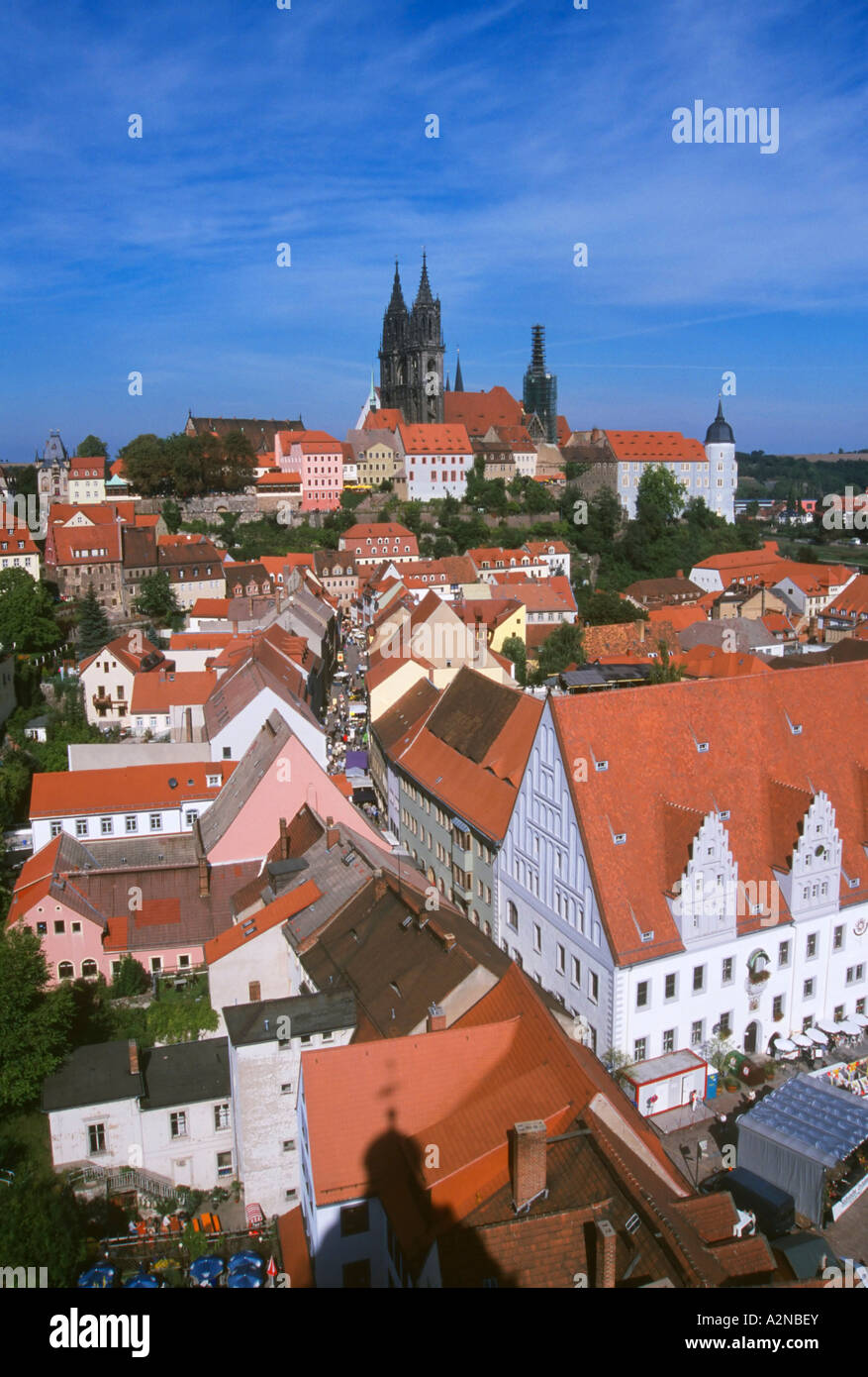 Aerial view of town, Saxony, Germany Stock Photo - Alamy