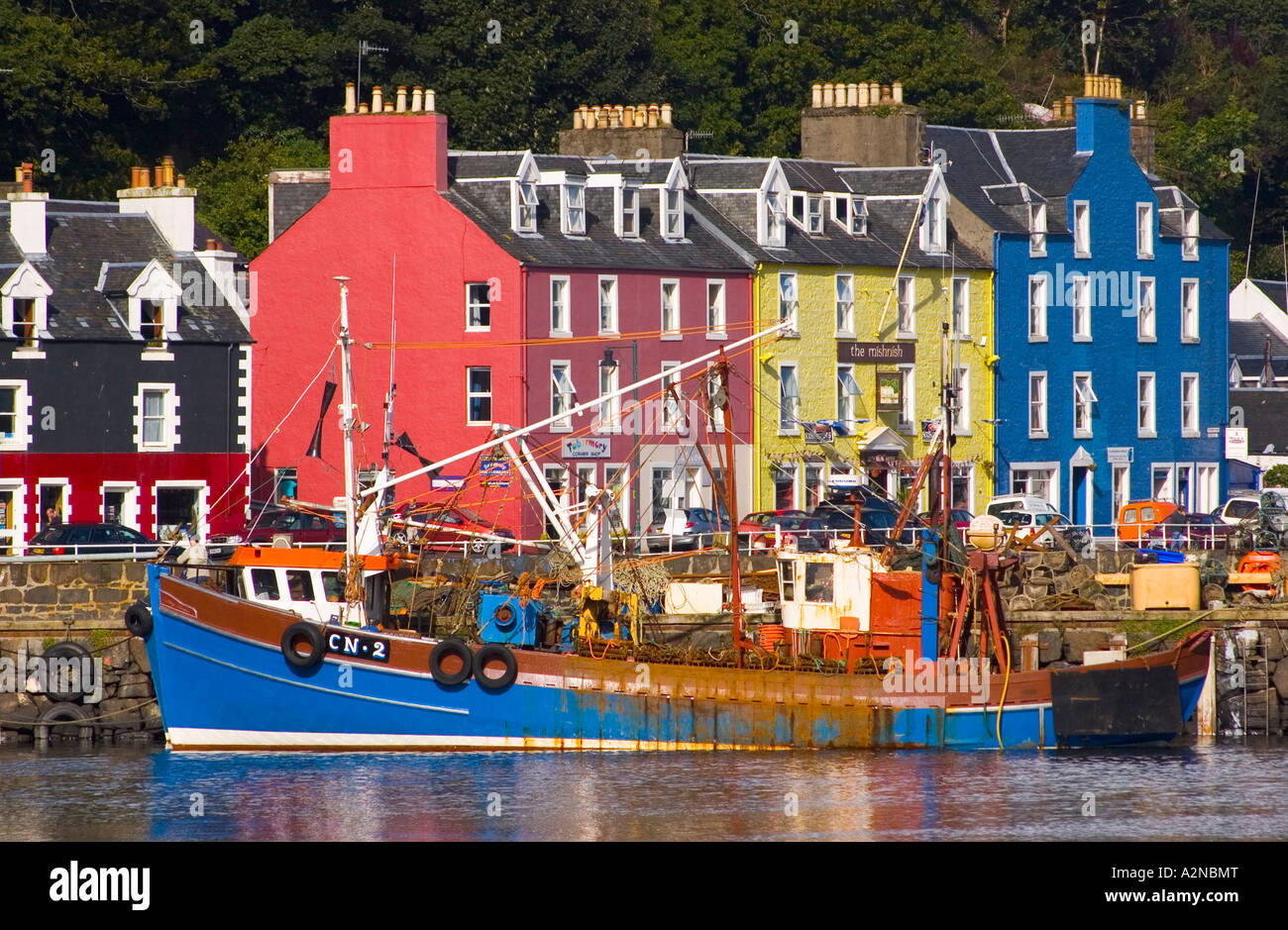 Fishing boat at harbor, Tobermory, Mull, Hebrides, Scotland Stock Photo ...