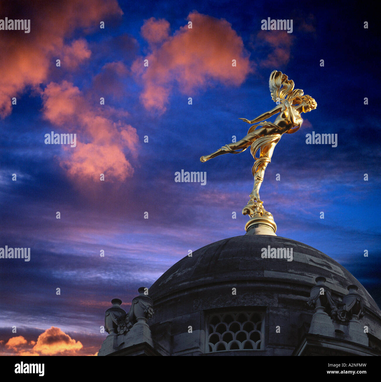 Gilded Statue above Bank of England City of London UK Stock Photo - Alamy