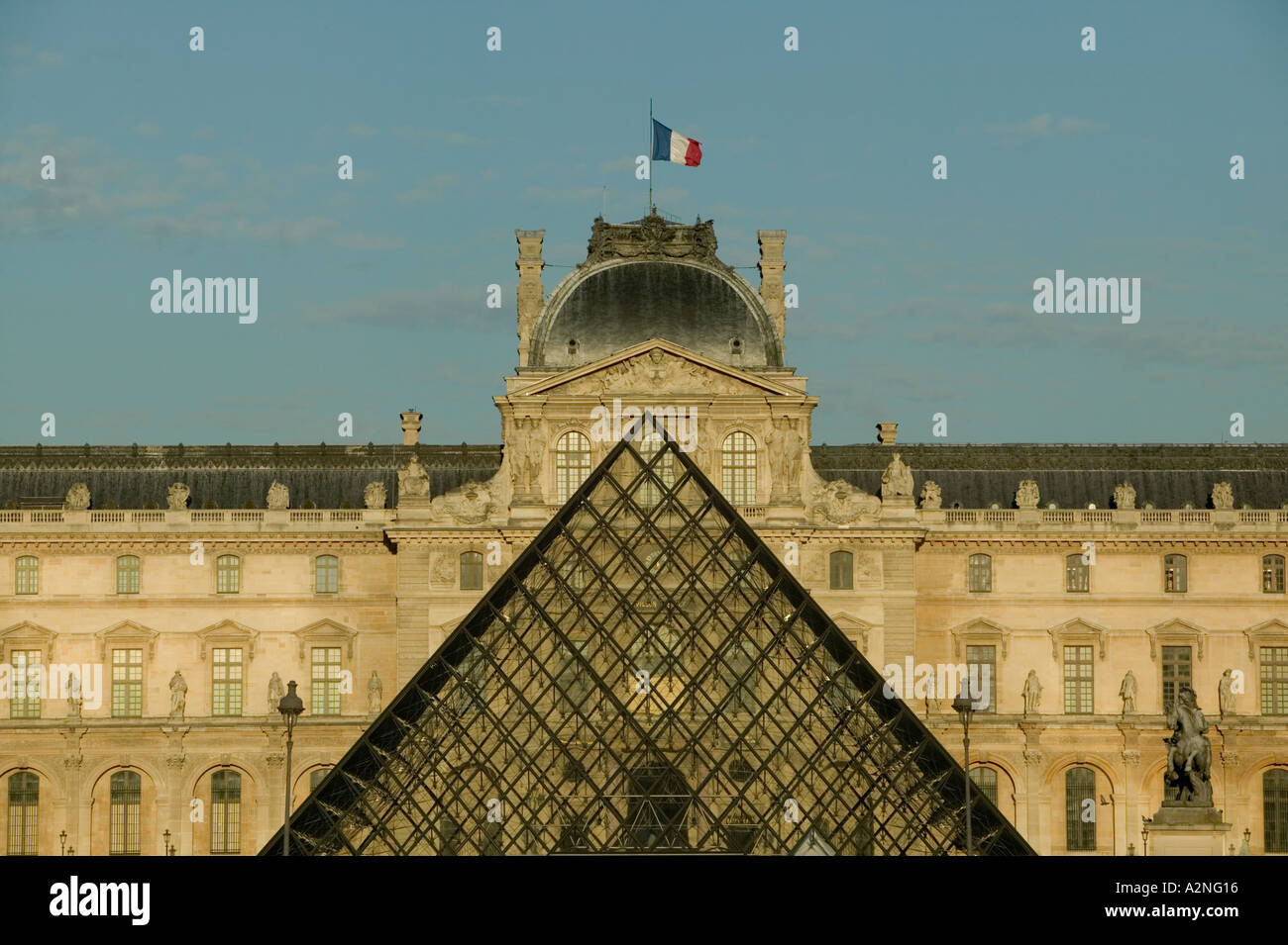 Pyramid and Louvre Paris France Stock Photo - Alamy