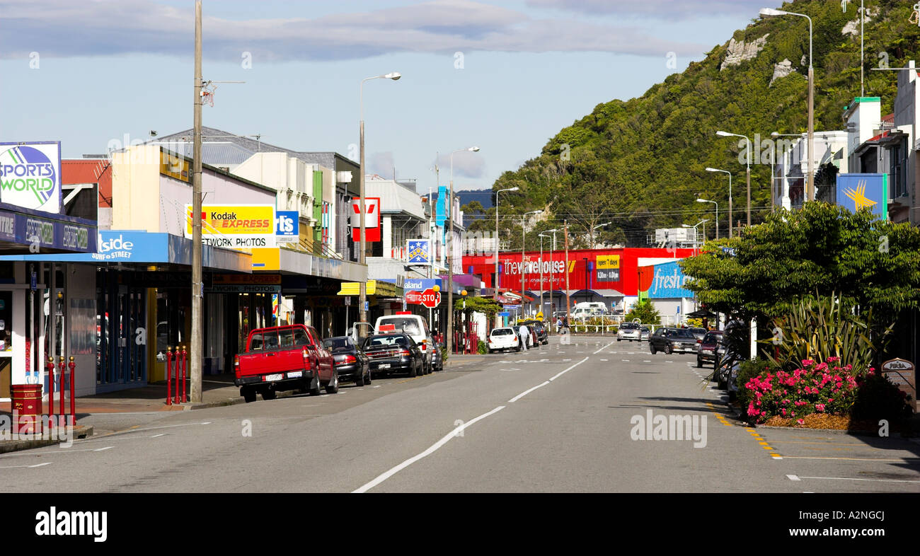Street in Greymouth, South Island, New Zealand Stock Photo - Alamy