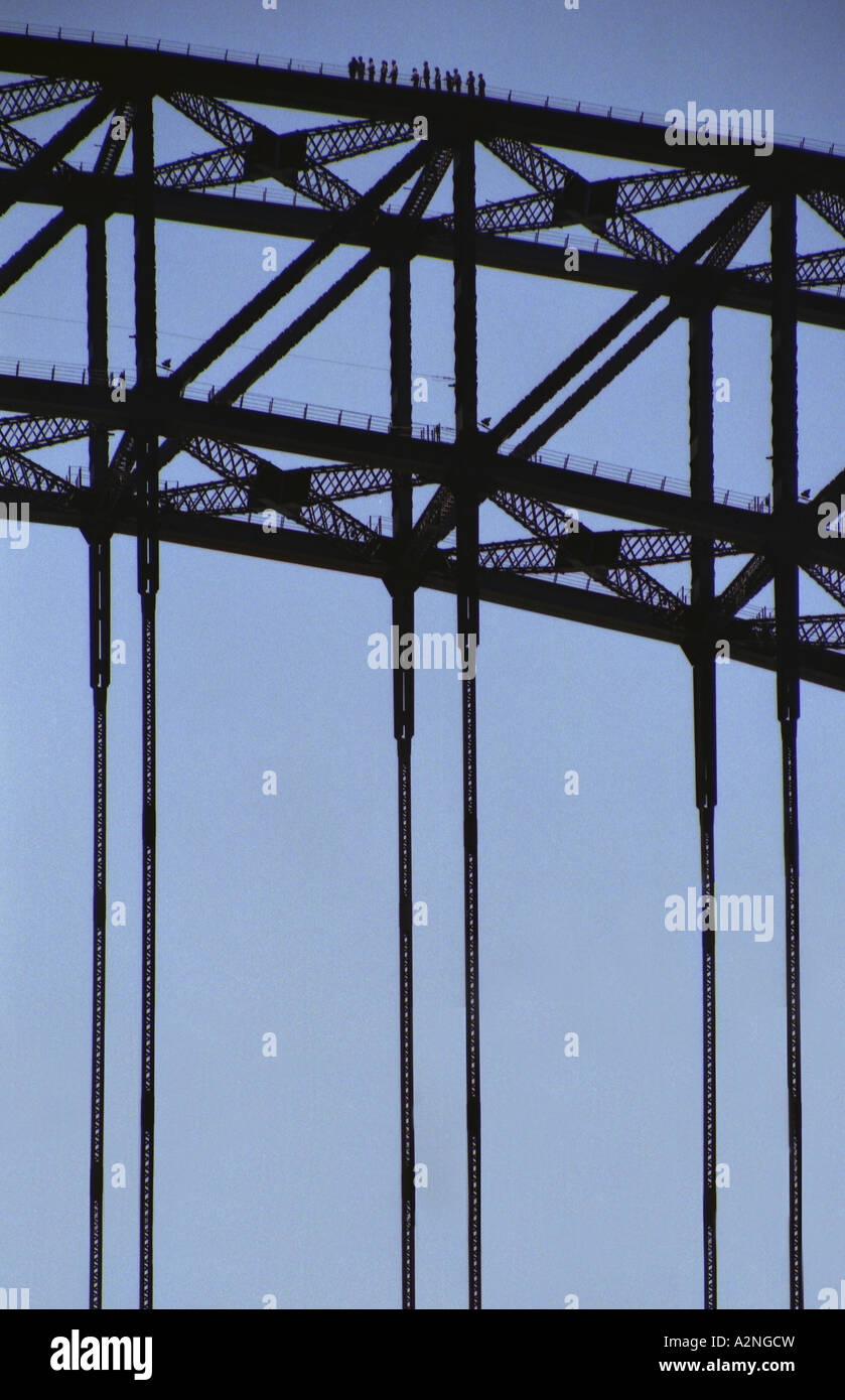 Bridge Climbers on the famous Sydney Harbour Bridge, Australia Stock ...