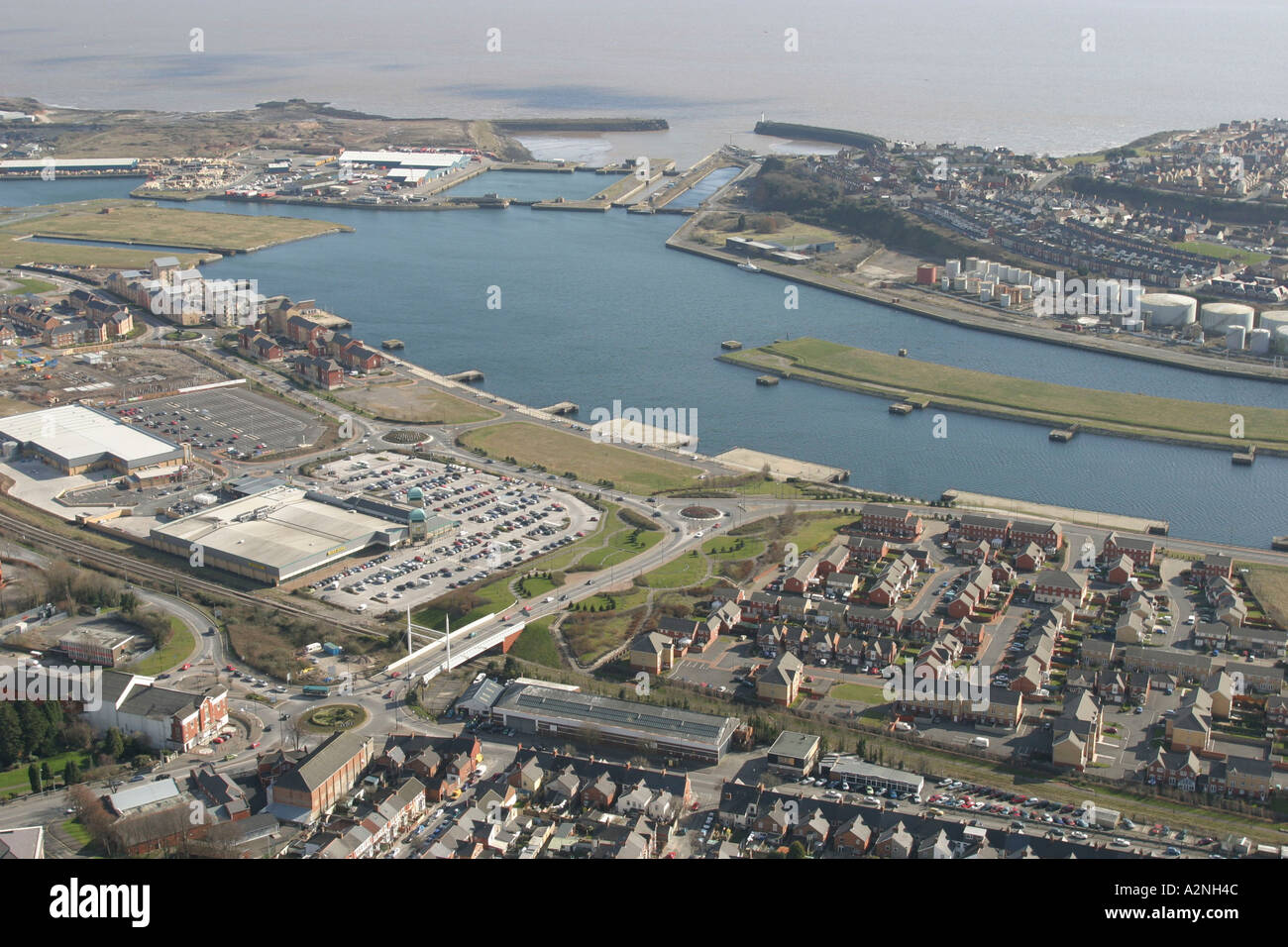 Aerial Barry Waterfront and Docks Vale of Glamorgan South Wales Stock ...