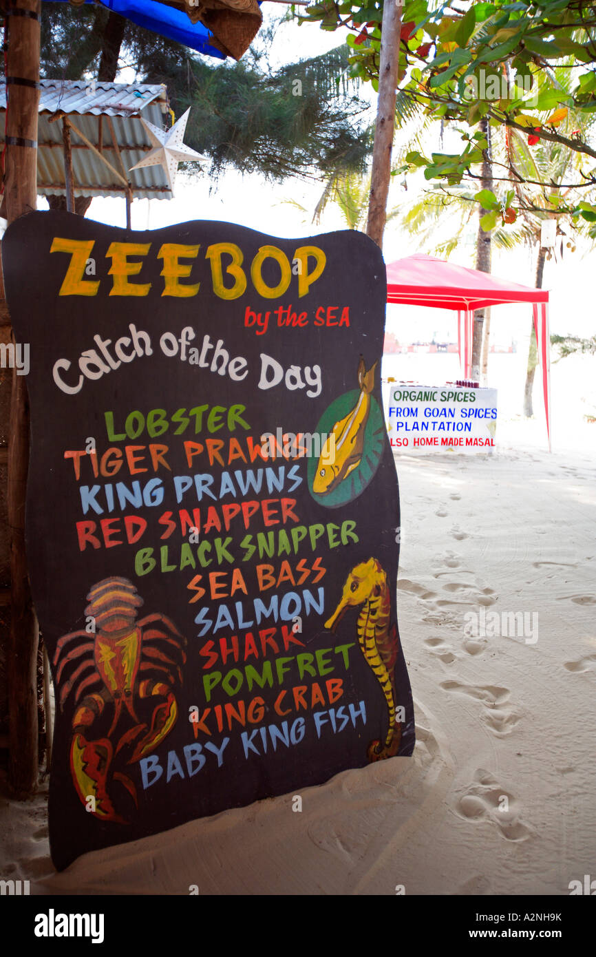 INDIA SOUTH GOA UTORDA BEACH ZEEBOP BEACH SHACK Stock Photo - Alamy