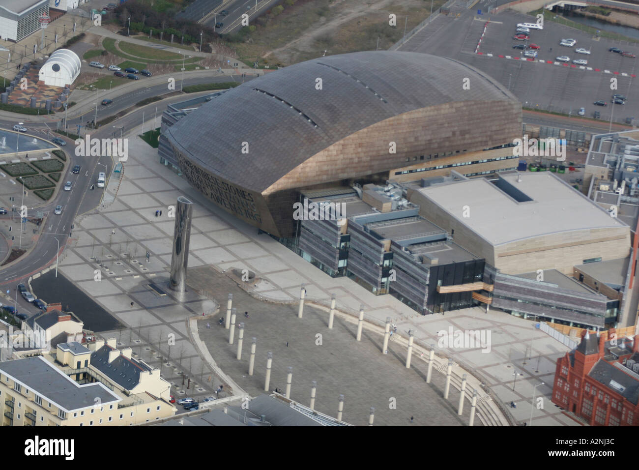 Aerial Wales Millennium Centre Cardiff Bay South Wales Stock Photo - Alamy