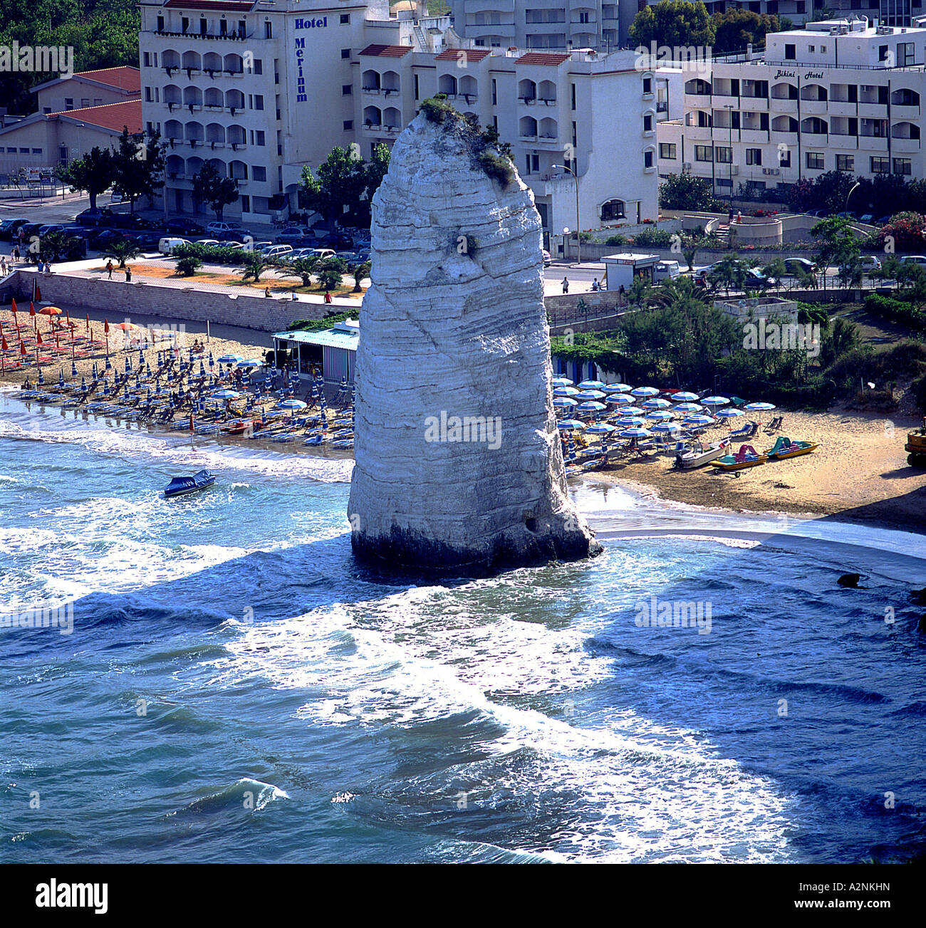 Rock formation on beach, Vieste, Apulia, Italy Stock Photo - Alamy