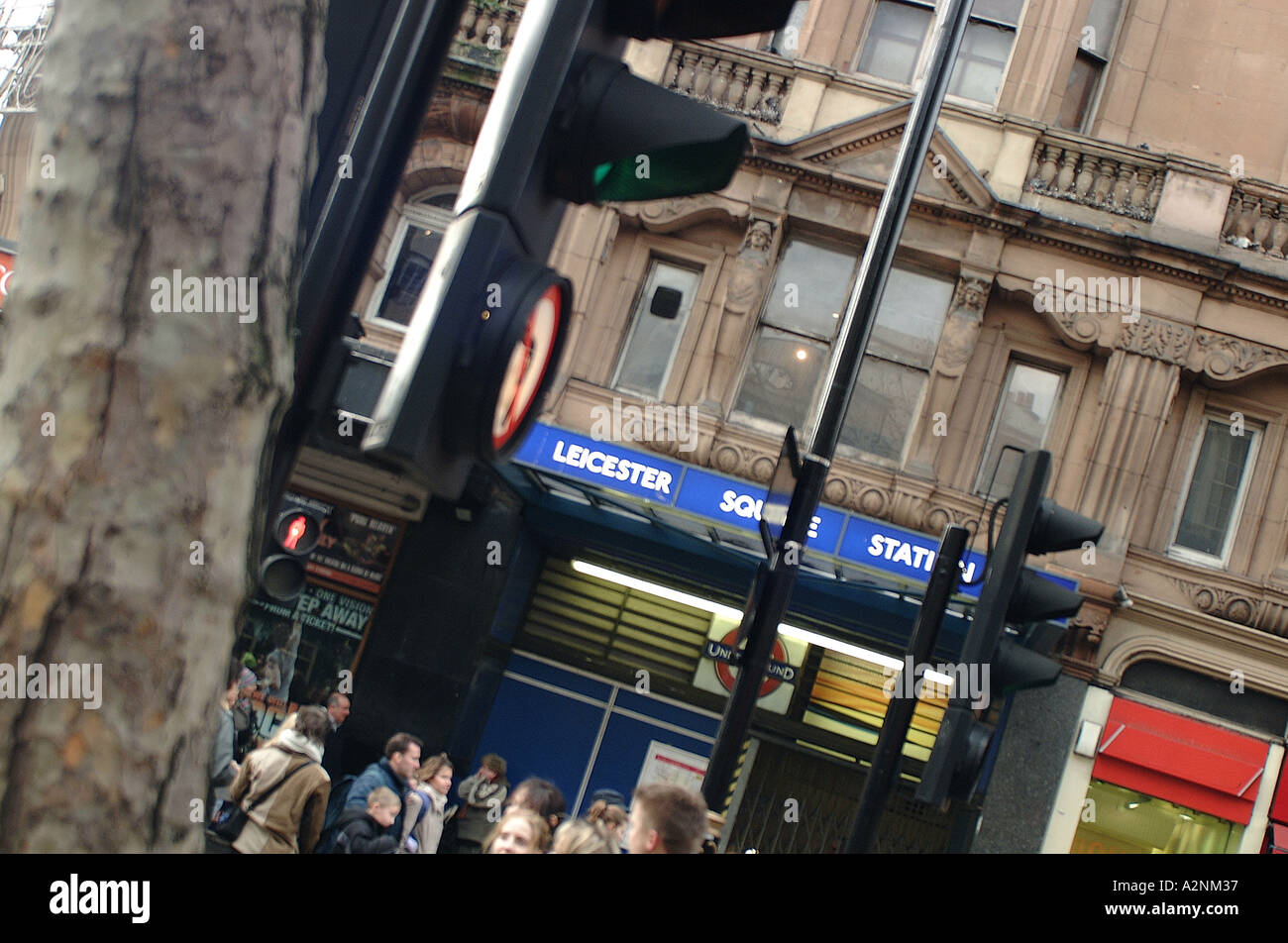 traffic lights out side tube station Stock Photo - Alamy