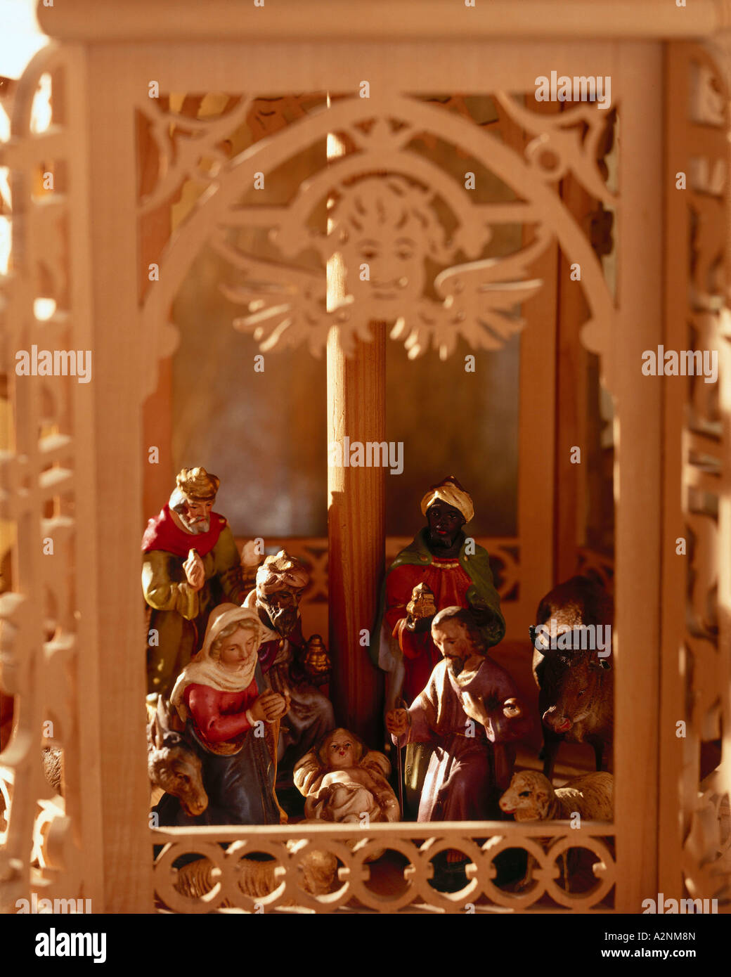Close-up of nativity scene figurines Stock Photo - Alamy