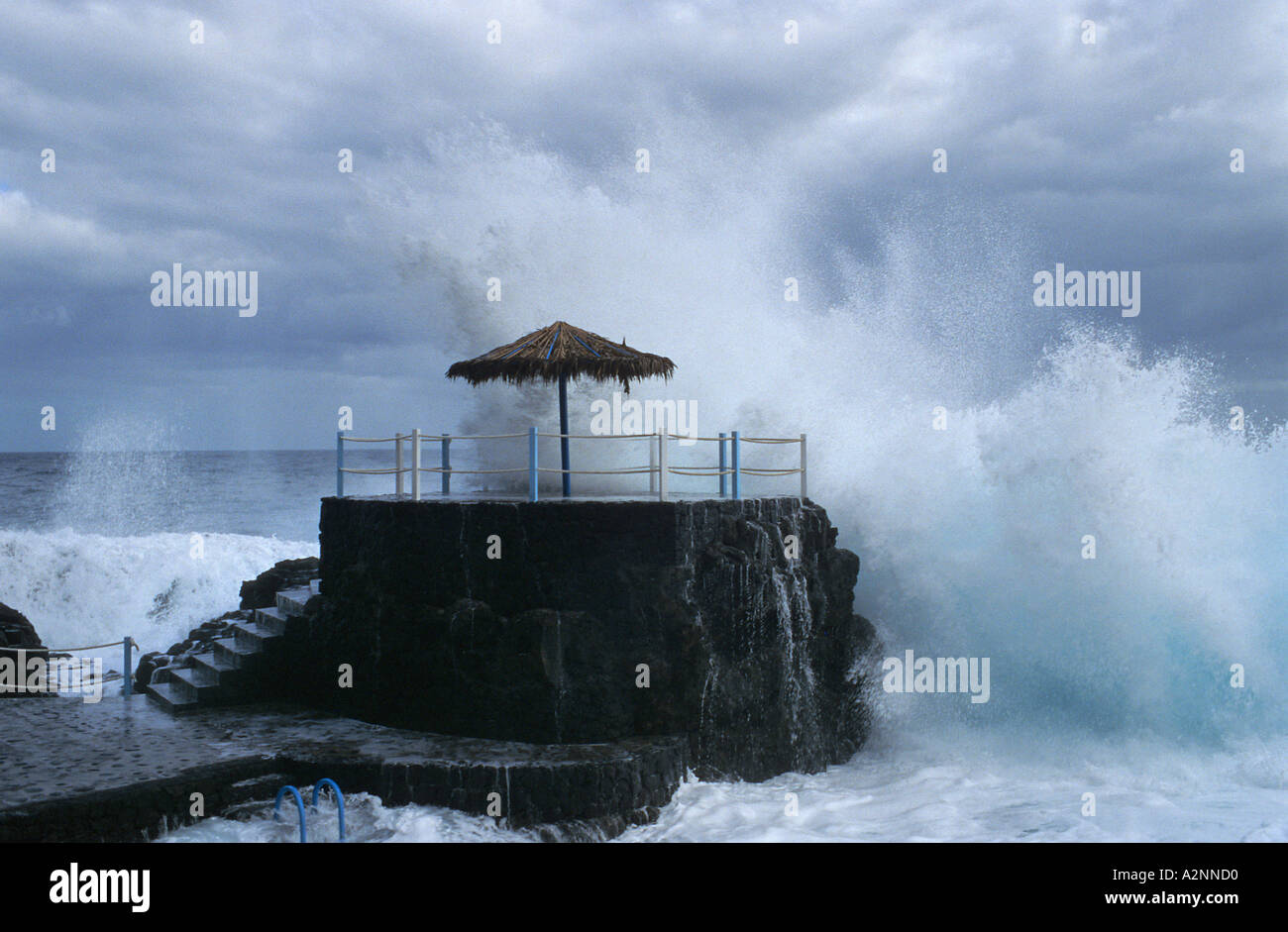 Heavy surging billows floating over a public bath near San Andres at La ...