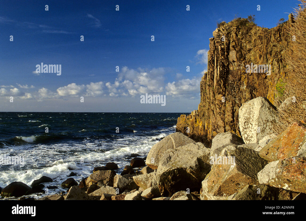 Rock coast at Jons Kapel Bornholm Denmark Stock Photo - Alamy