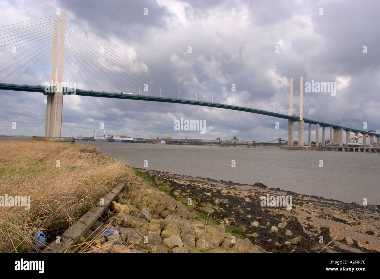 Dartford Crossing Queen Elizabeth the II bridge at Dartford crossing ...