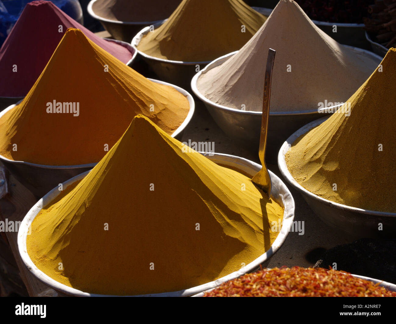 spices in a bazaar Assuan Egypt Stock Photo - Alamy