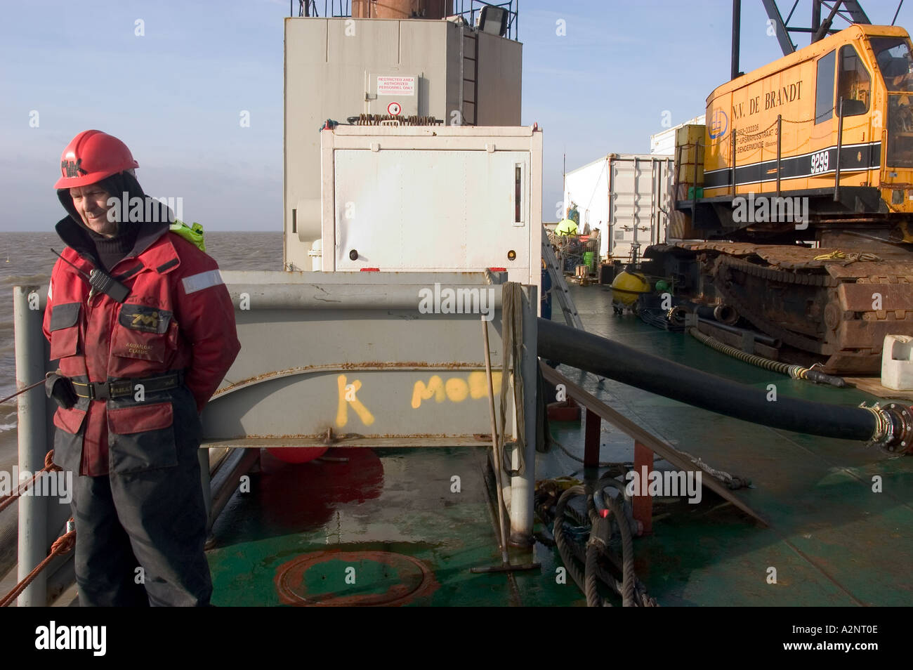 keeping a watch on board cabling barge The Wind Laying Cables for ...