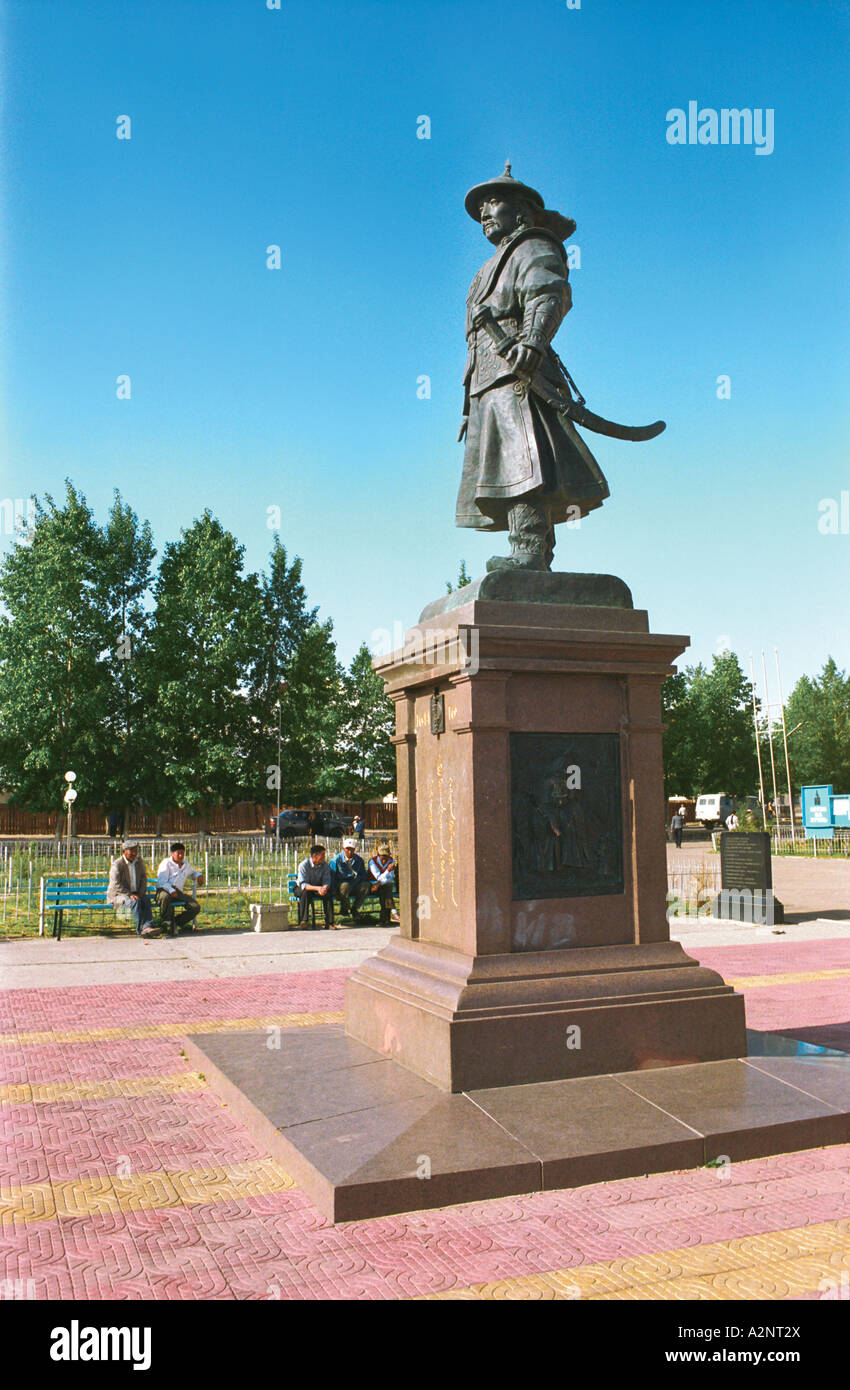 Monument to Mongolian national hero. Square near Khovd aimak ...
