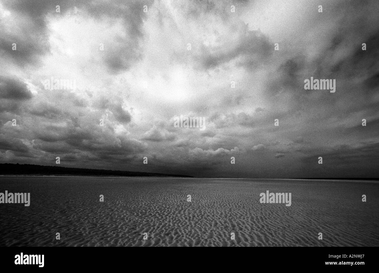 Evening sky over coast Black and White Stock Photos & Images - Alamy