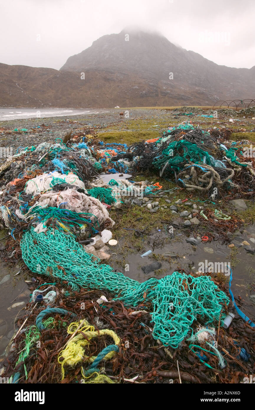 plastic fishing rubbish washed up at Camusnary Isle of Skye Stock Photo ...