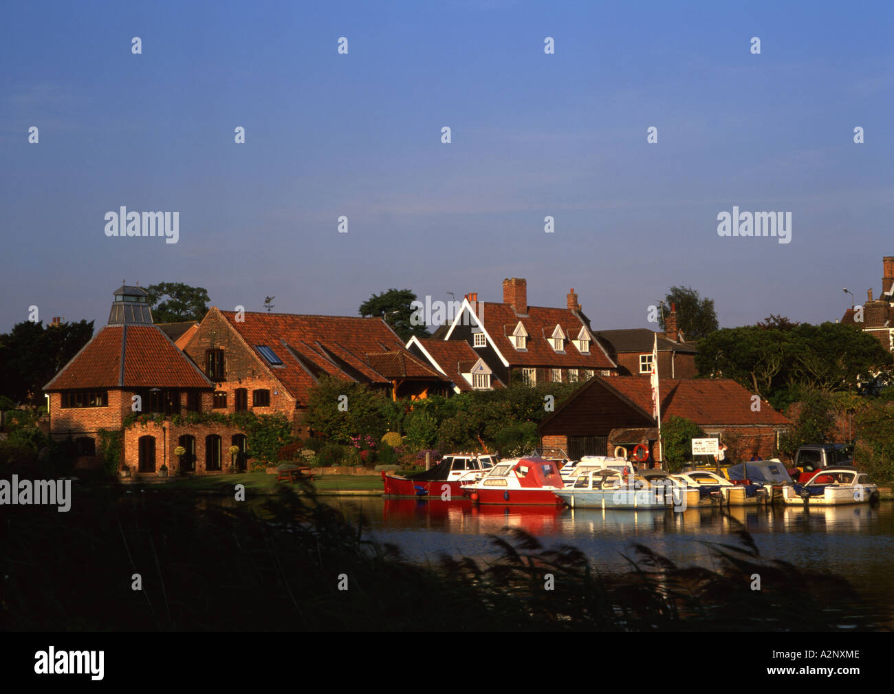 Boats on River Waveney at Beccles in suffolk in the Uk (Medium Format ...