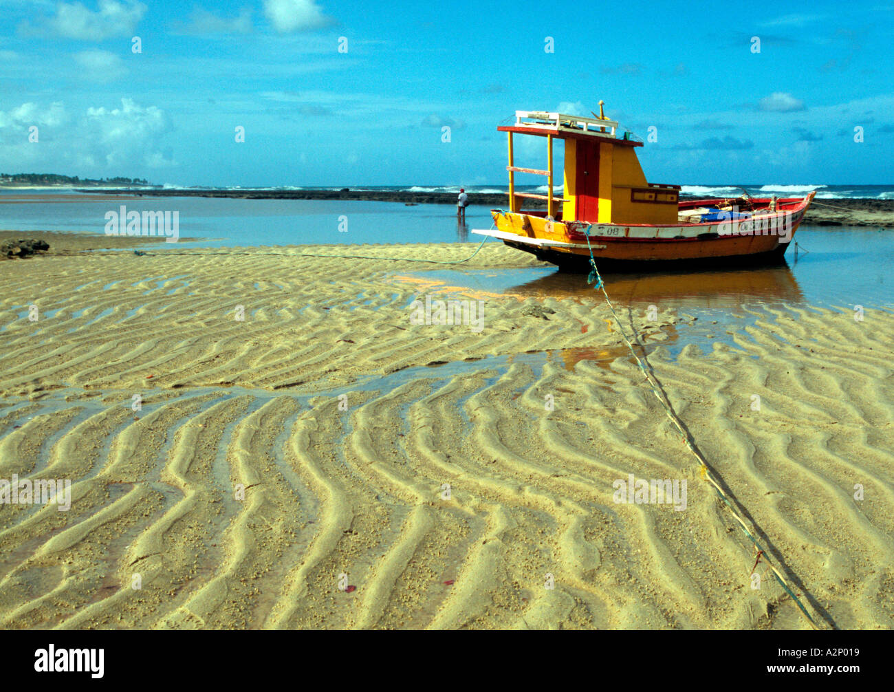 Brazilian Beached Boat Bahia Brazil Stock Photo - Alamy