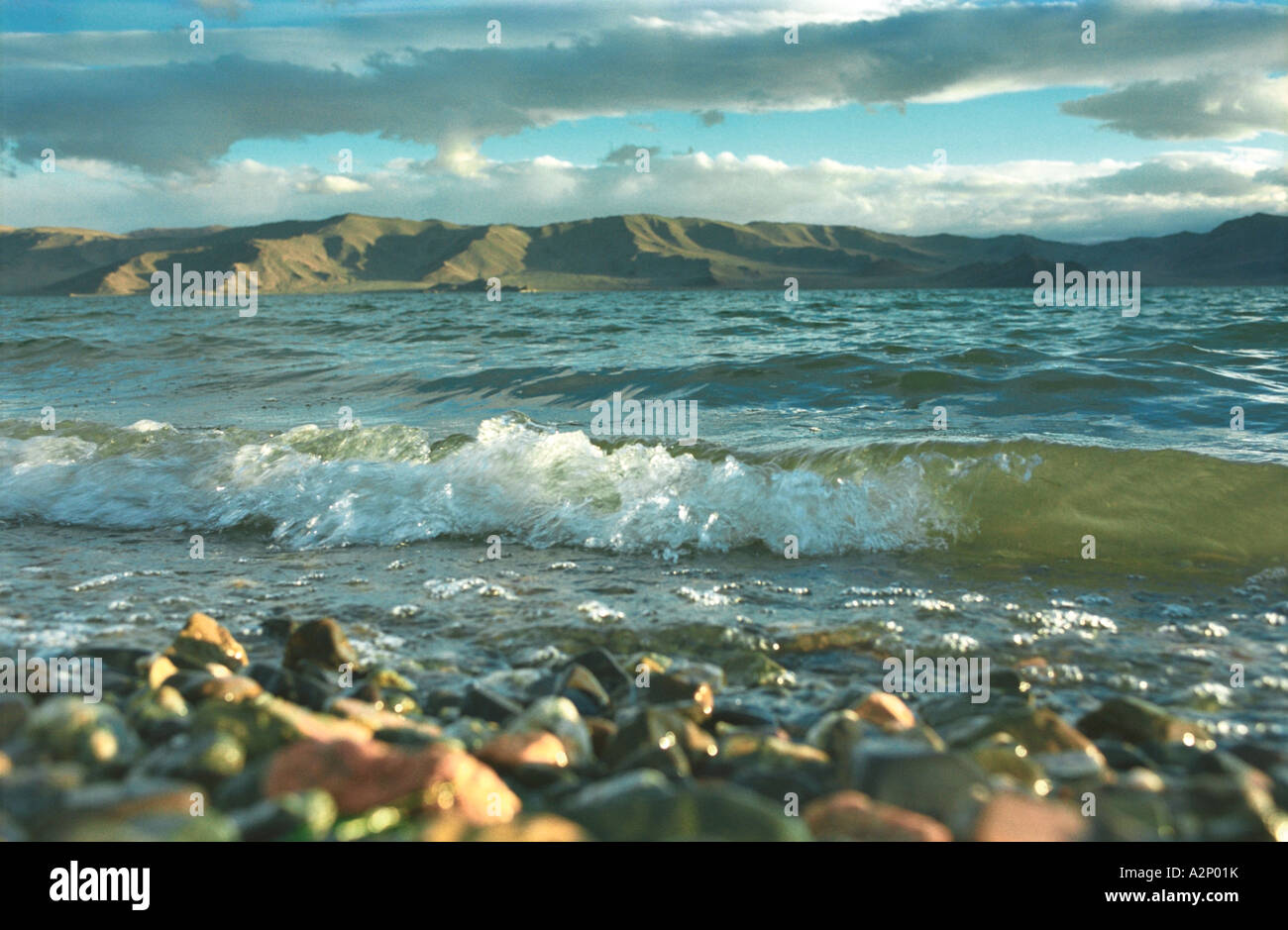 Rolling wave. Tolbo Nuur (lake). Mongolian Altai. Bayan-Ulgi Aimag ...