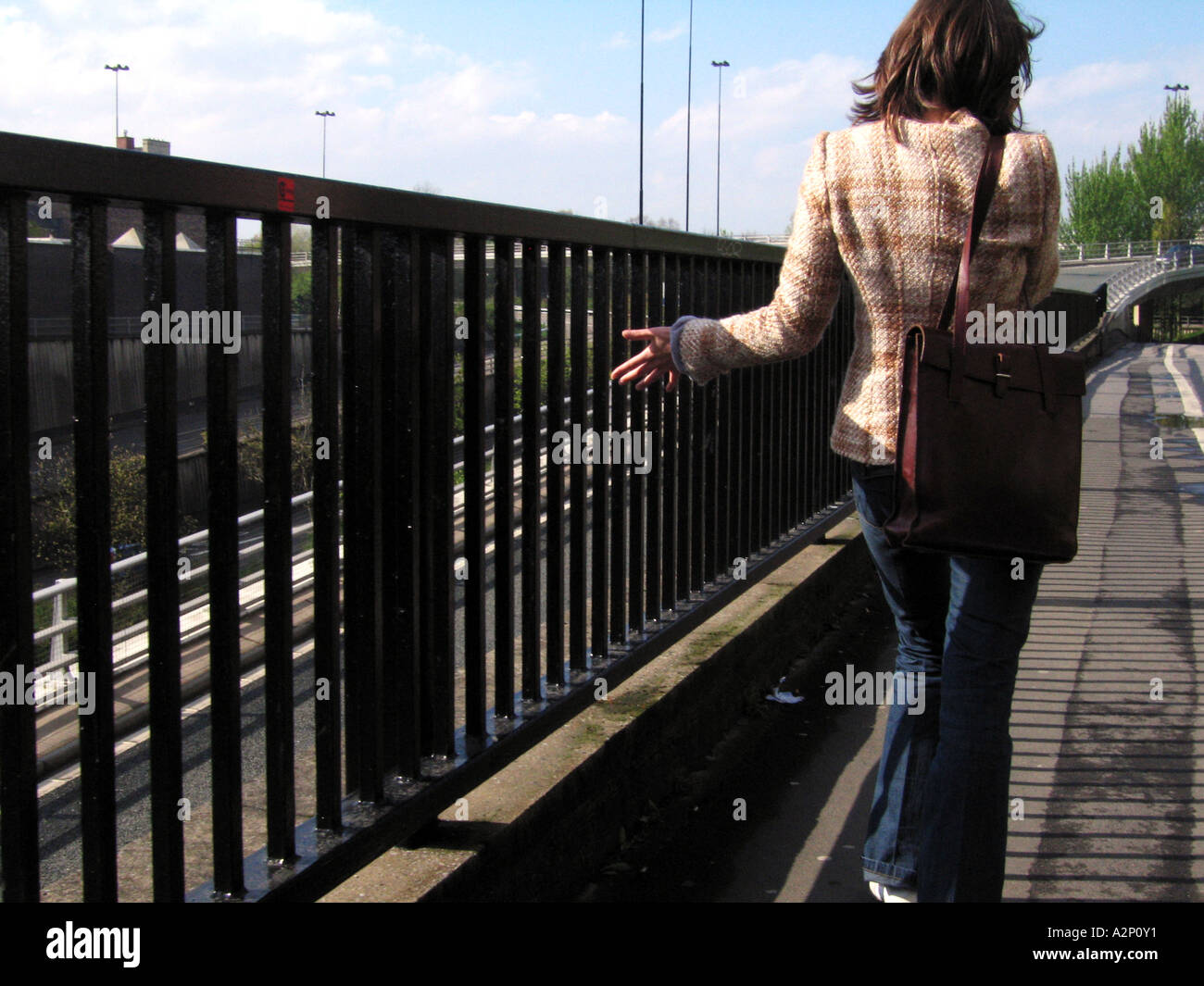 Back view woman phone hi-res stock photography and images - Alamy