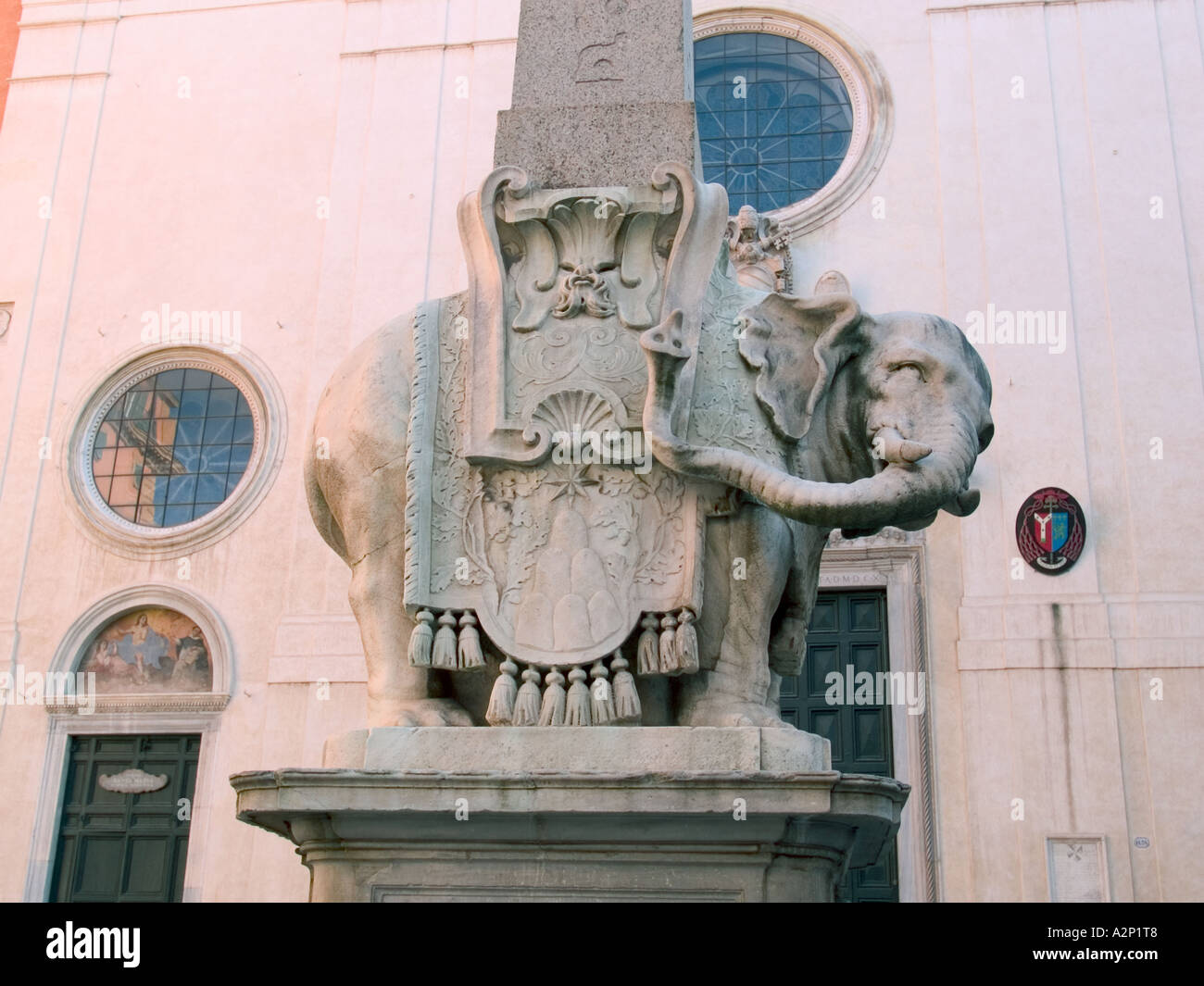 statue of elephant surmounted by an obelisk in Rome in front of the ...