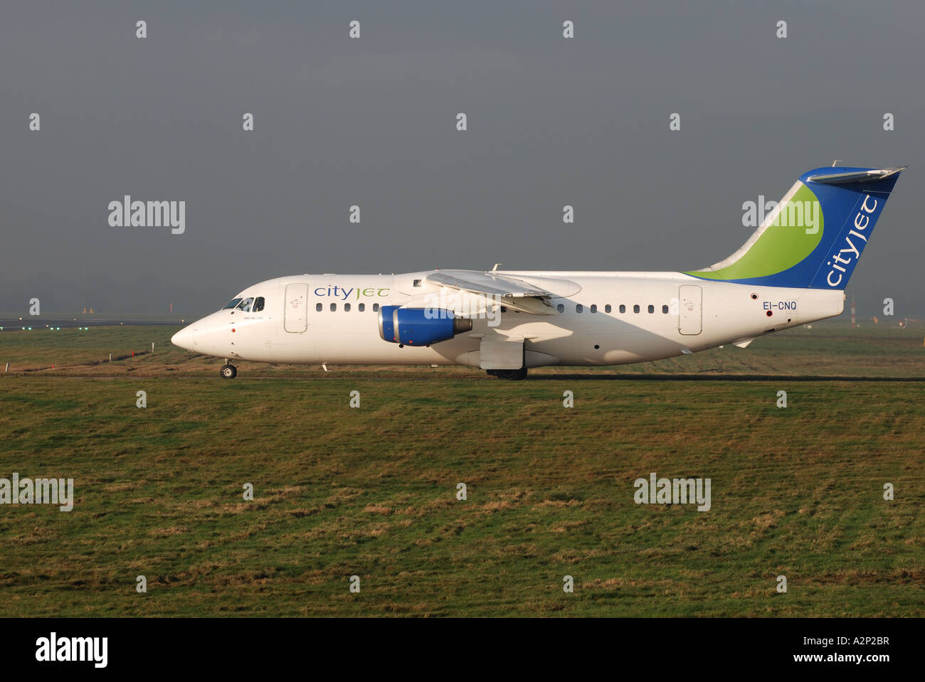 Cityjet BAe 146 aircraft taxiing at Birmingham International Airport ...