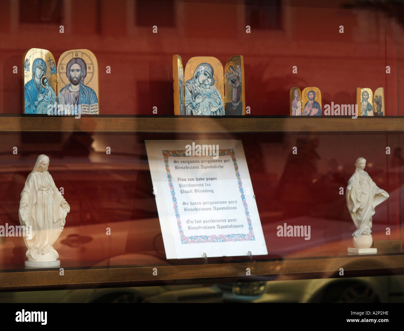 shop window with religious icons Stock Photo - Alamy