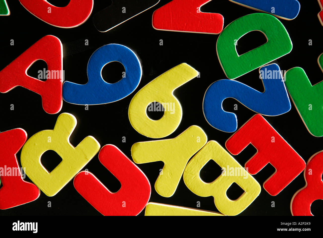 magnetic colourful letters and numbers bright color black board learn ...