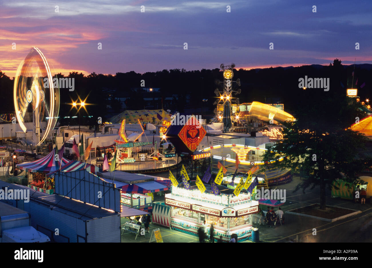 Carnival rides at night in Boise Idaho Stock Photo - Alamy