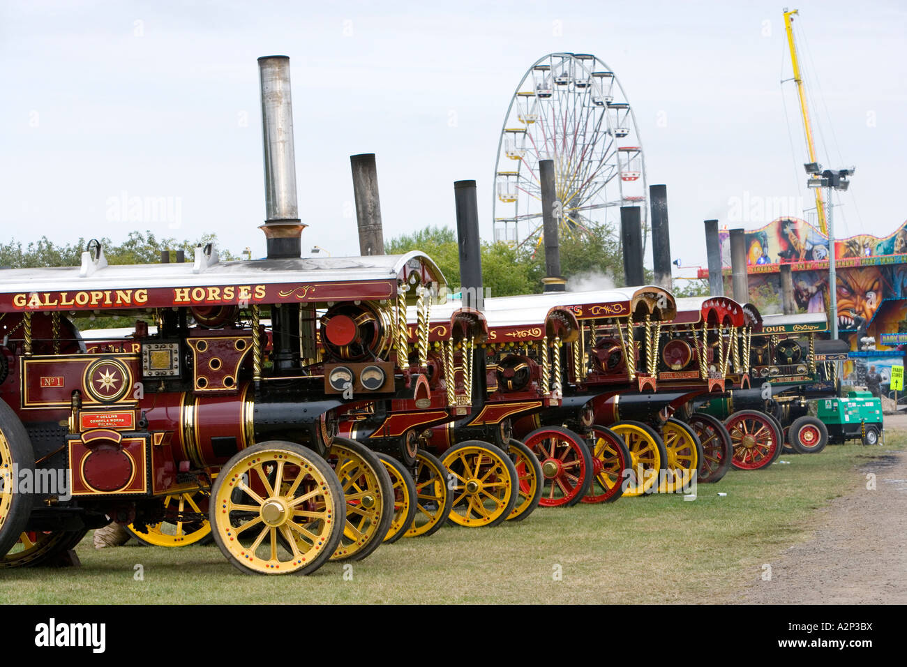 line of traction engines to be judged at Pickering Steam fair in ...