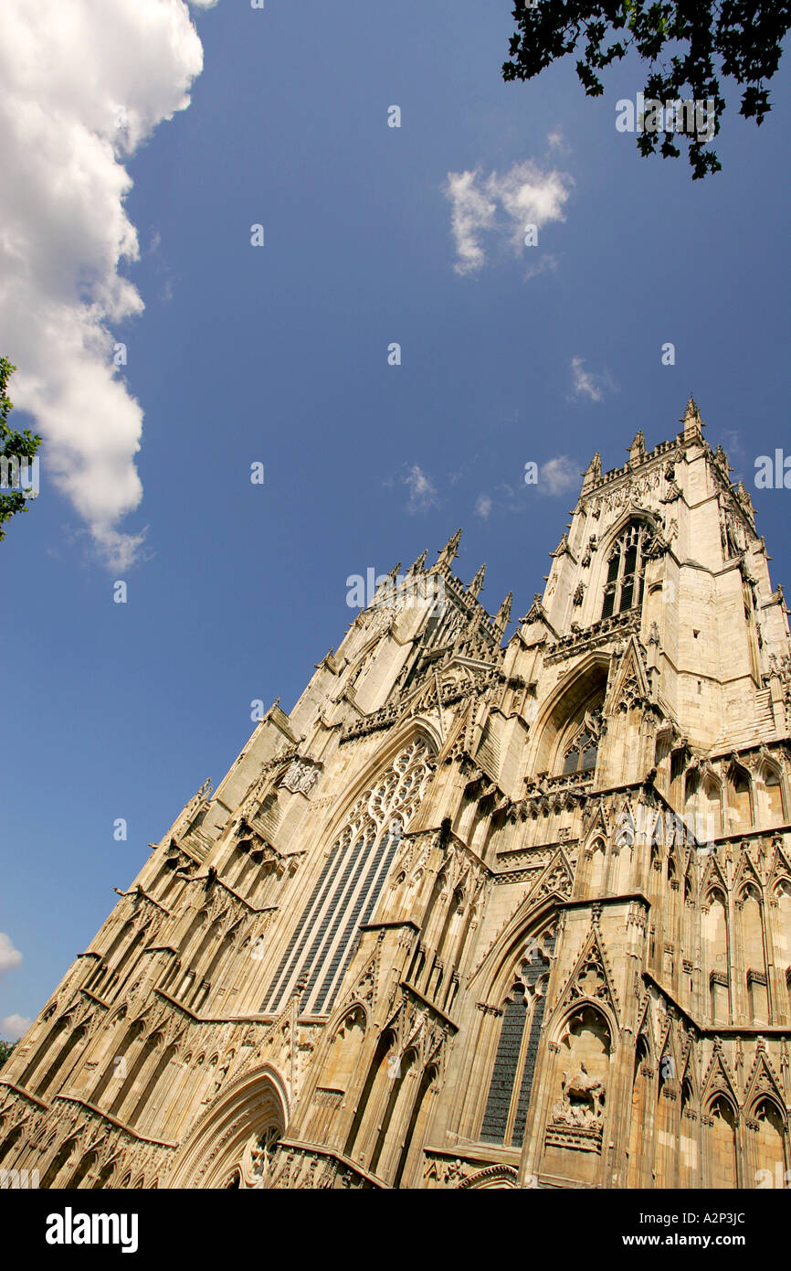 York Minster cathedral the west front facade York city centre UK United ...