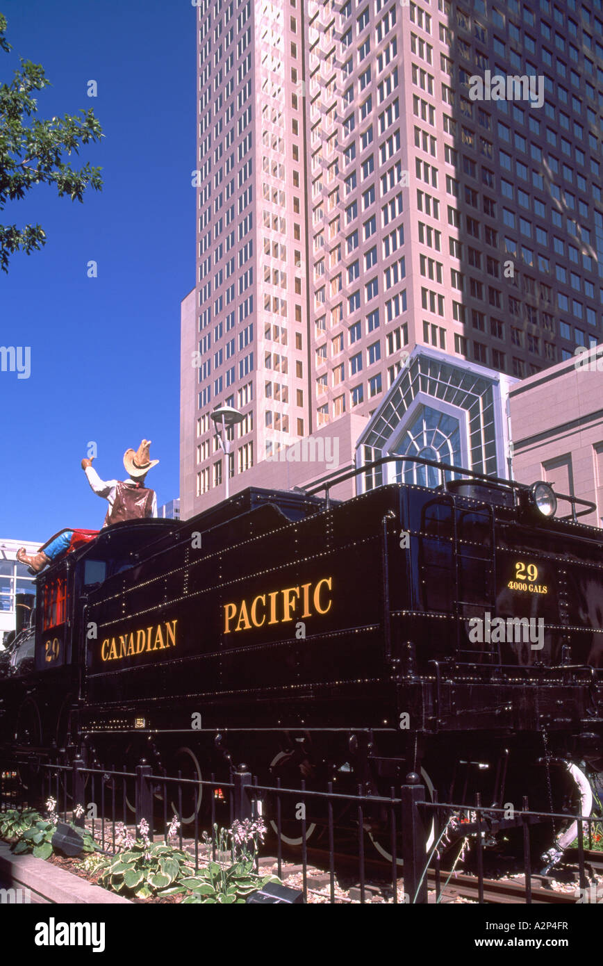 CPR Steam Locomotive 29 Downtown in the City of Calgary Alberta Canada ...